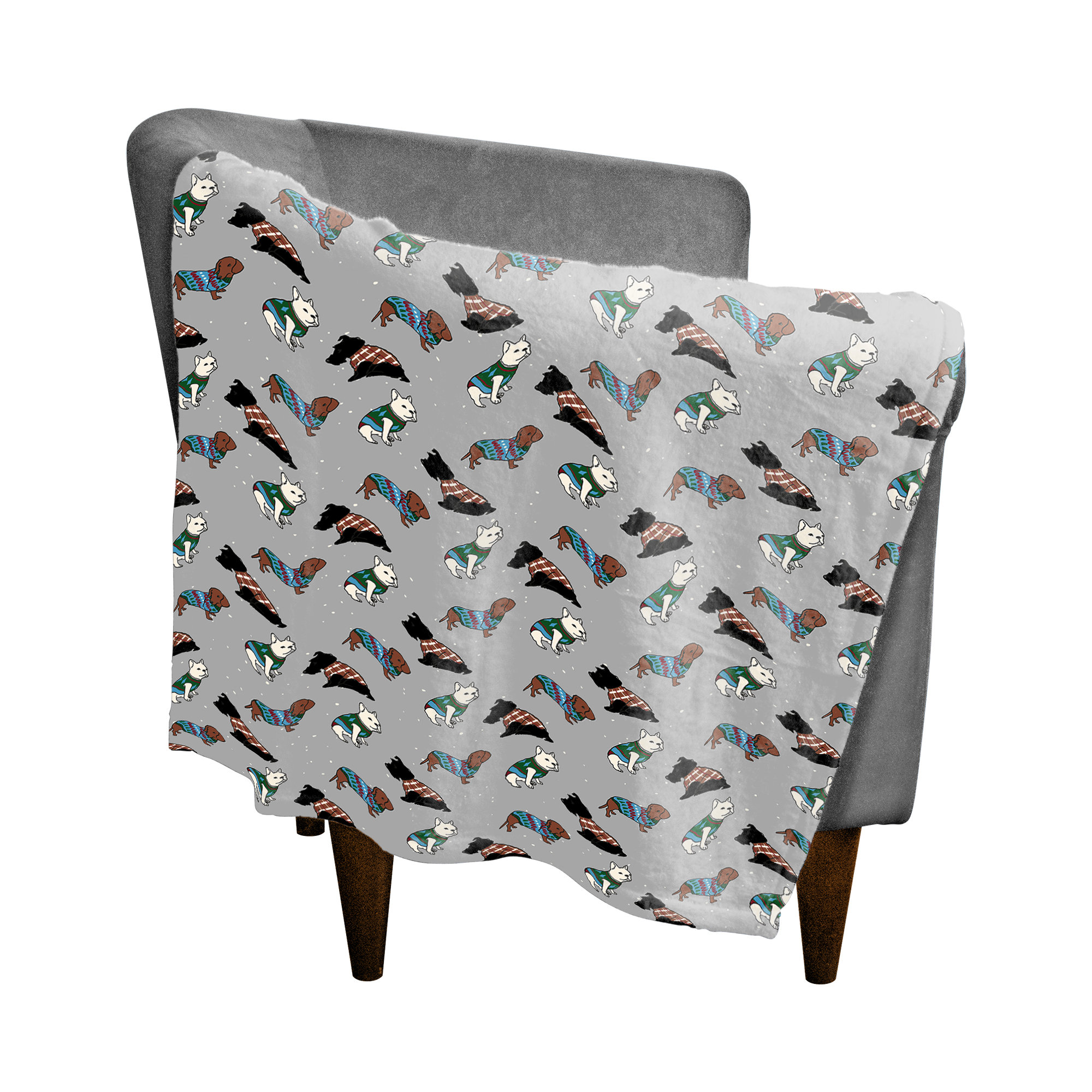 Designs Direct Creative Group Sweater Dogs Throw | Wayfair