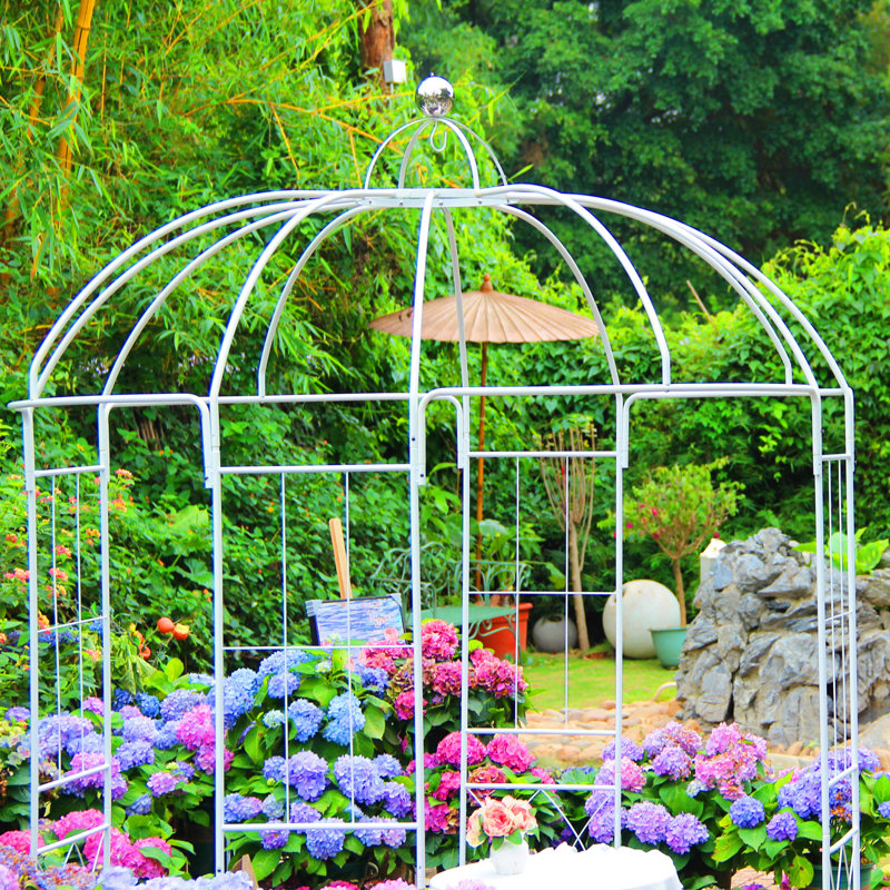 Scendor Garden Arbor 9ft High X 6.8ft Wide Arch French Style Birdcage ...