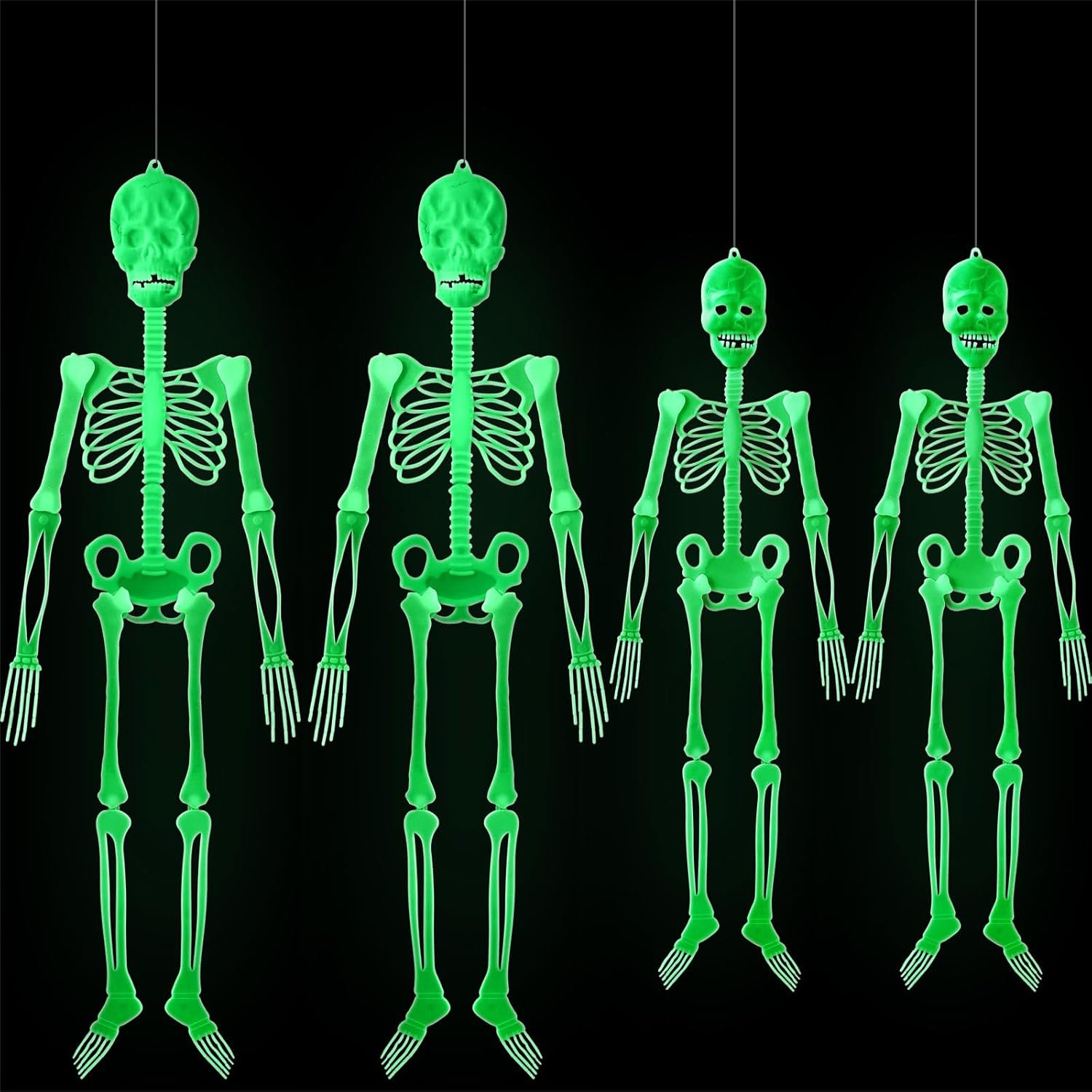 Ophelia & Co. 4 Pcs Halloween Glow In The Dark Skeleton 2 Pcs 60 Inch And 2 Pcs 35 Inch Full ...