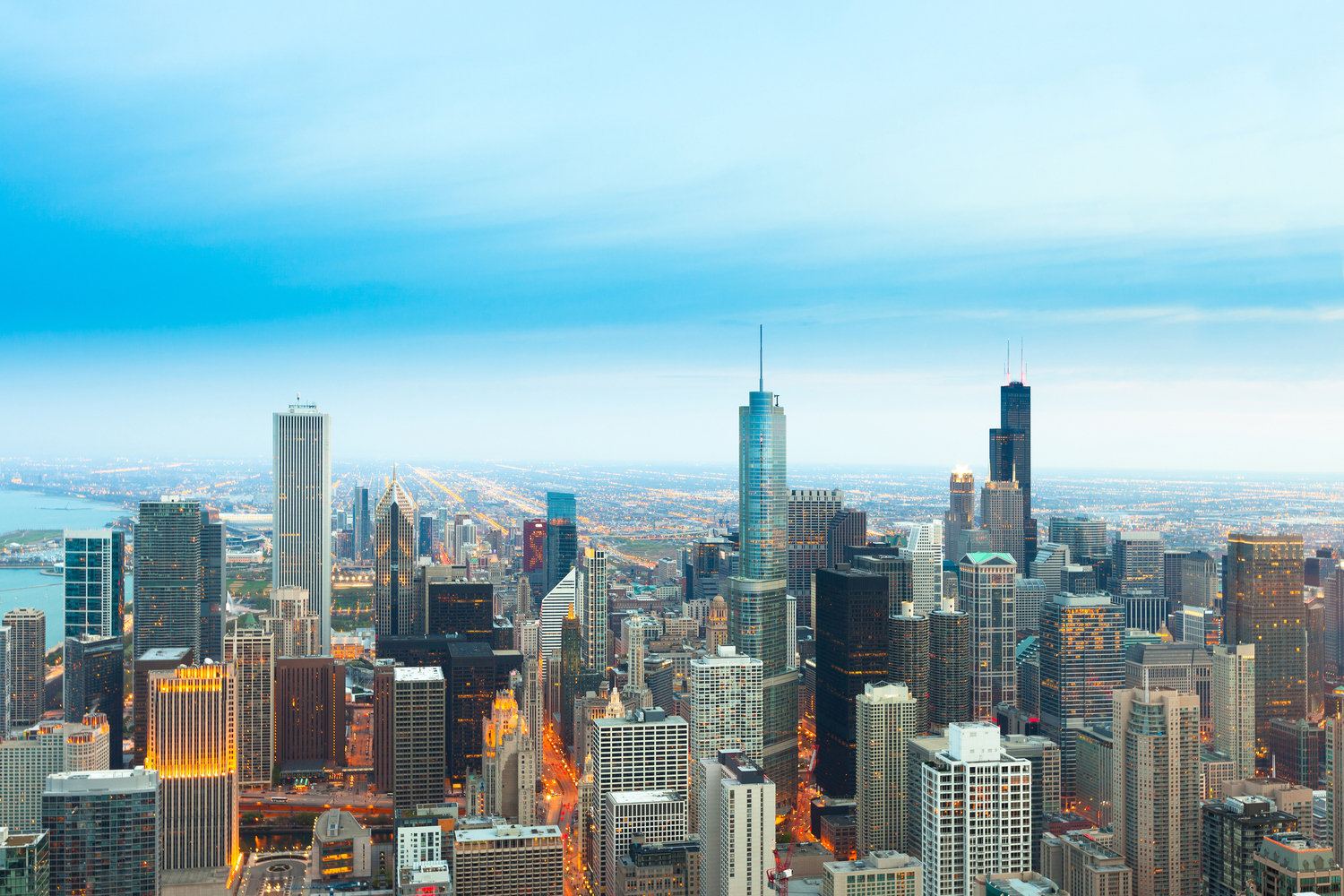 Hokku Designs Downtown Chicago - Wrapped Canvas Photograph | Wayfair