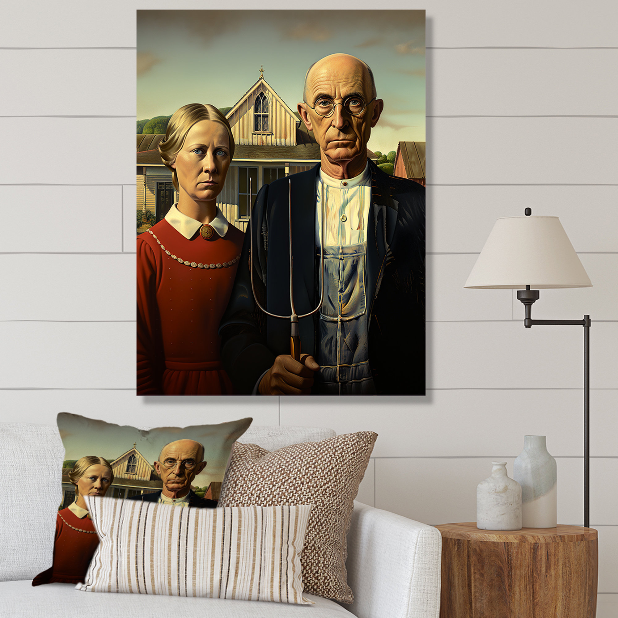 Darby Home Co Masterpiece American Gothic By Grant - Masterpiece Wall ...