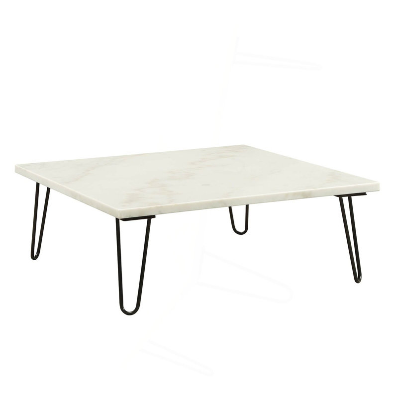 Everly Quinn Modern Elegance White Marble Coffee Table 1Pc Luxury ...