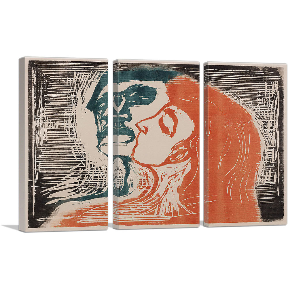 ARTCANVAS Head to Head 1905 by Edvard Munch - 3 Piece Wrapped Canvas ...