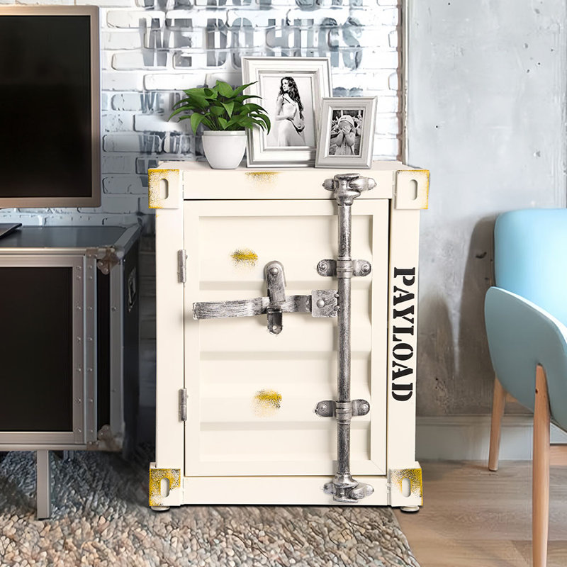 Williston Forge Jearldean Industrial Iron Retro Style Container Side ...