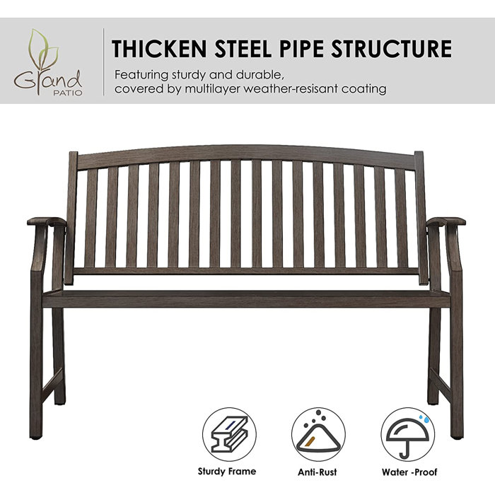 Red Barrel Studio® Trendarius Metal Outdoor Bench & Reviews | Wayfair