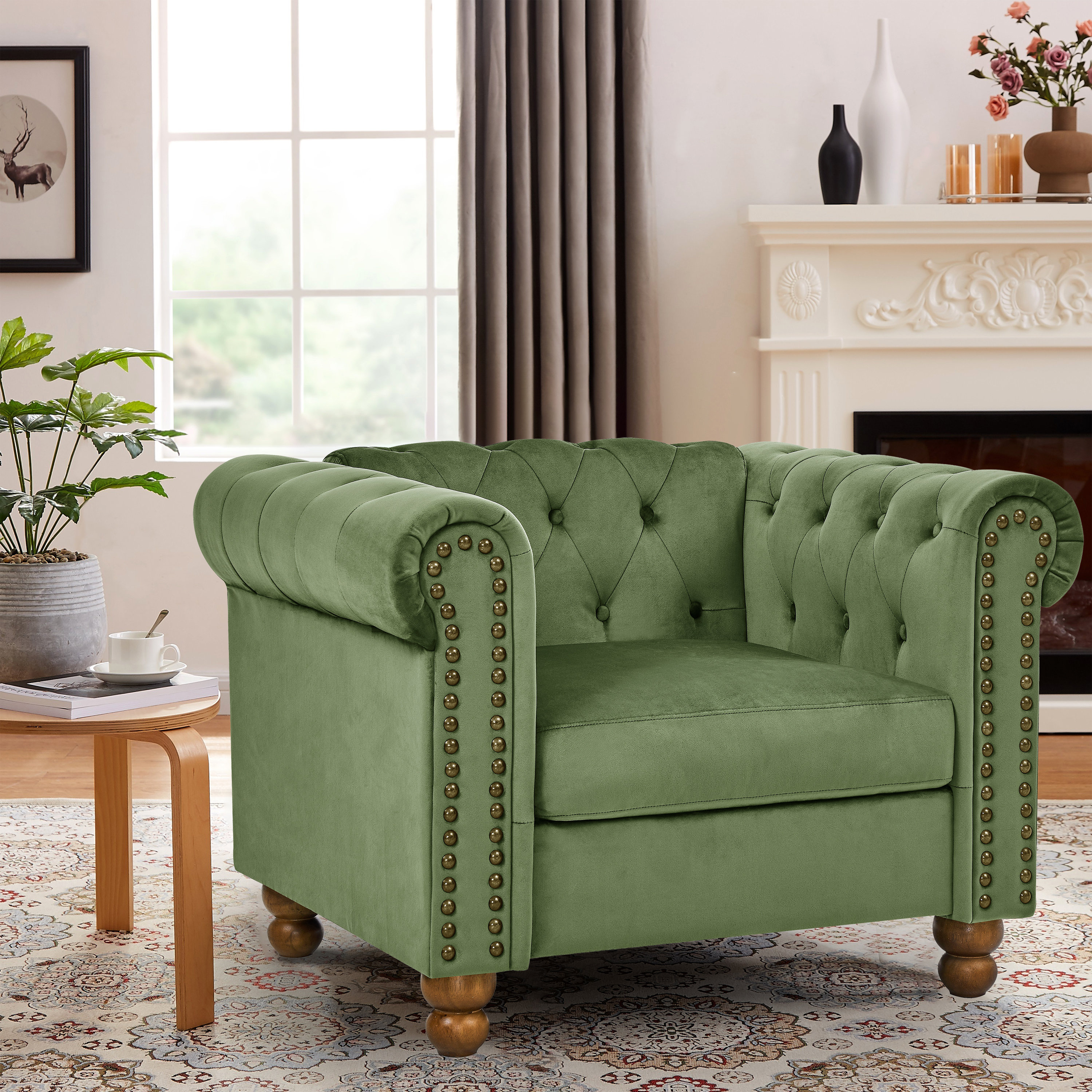 House of Hampton Jumal Upholstered Chesterfield Chair & Reviews ...