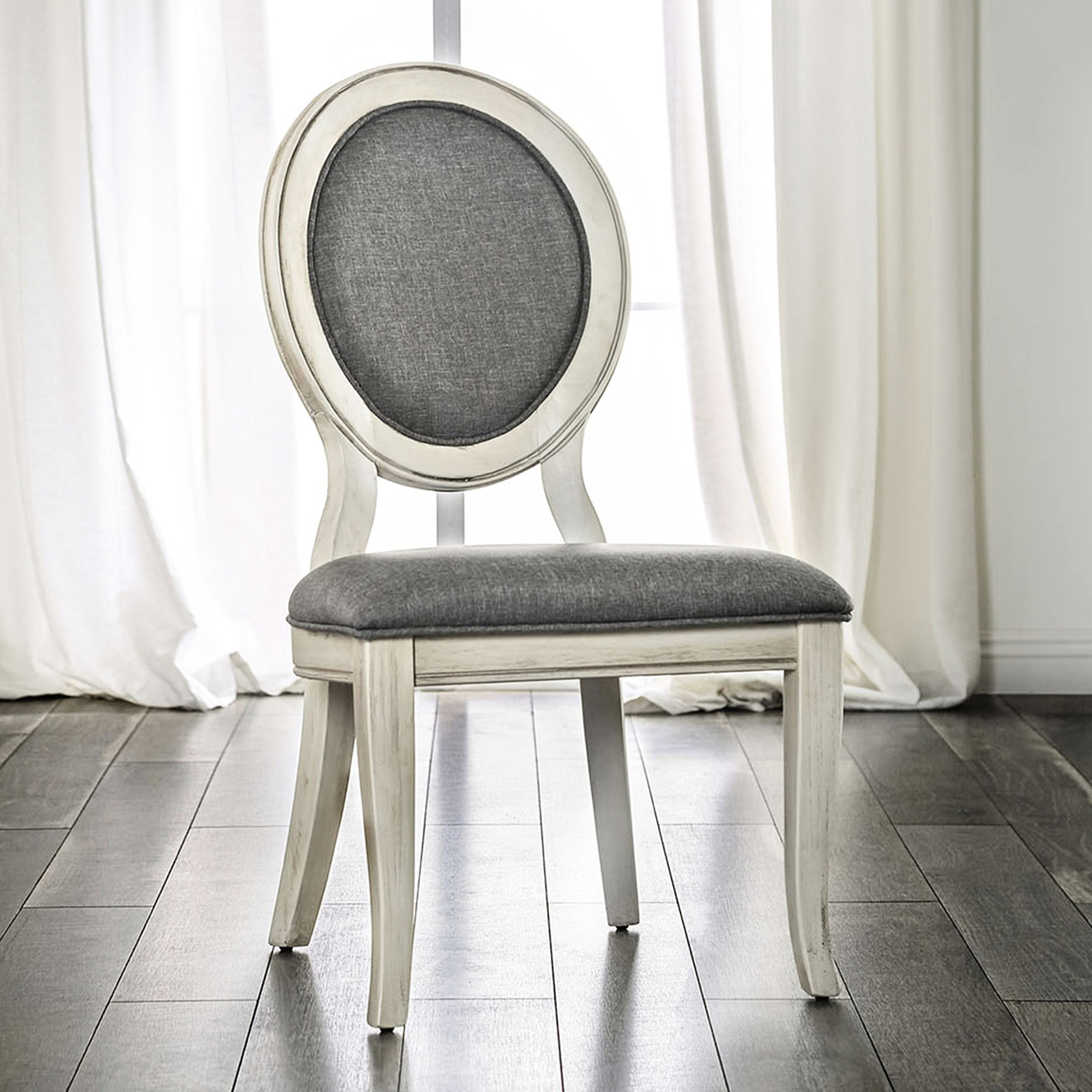 Wildon Home® Of 2 Grey Fabric Recreational Seating Area Chairs, Antique ...