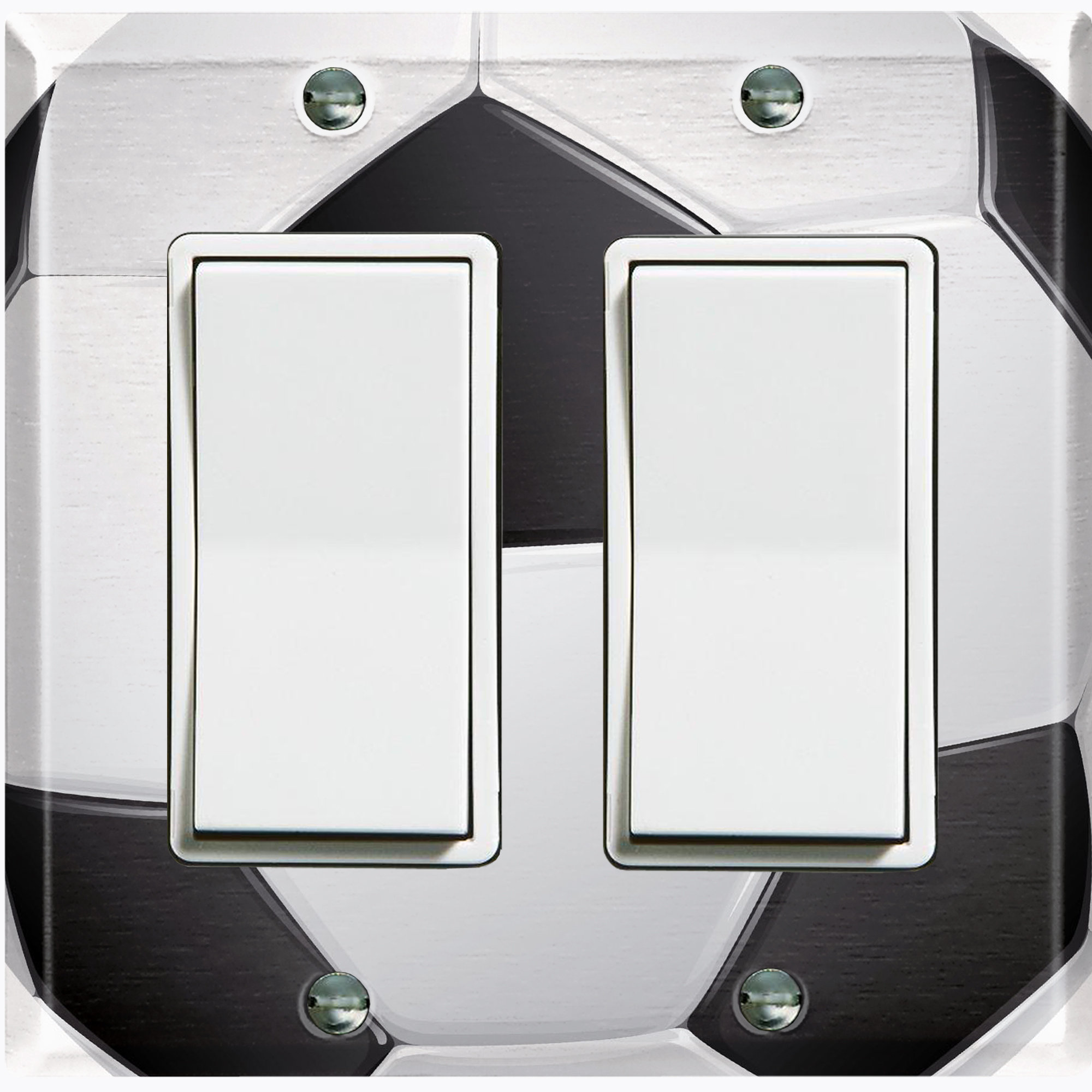 WorldAcc Soccer Ball Kids Room Sports Game 2-Gang Toggle Light Switch ...