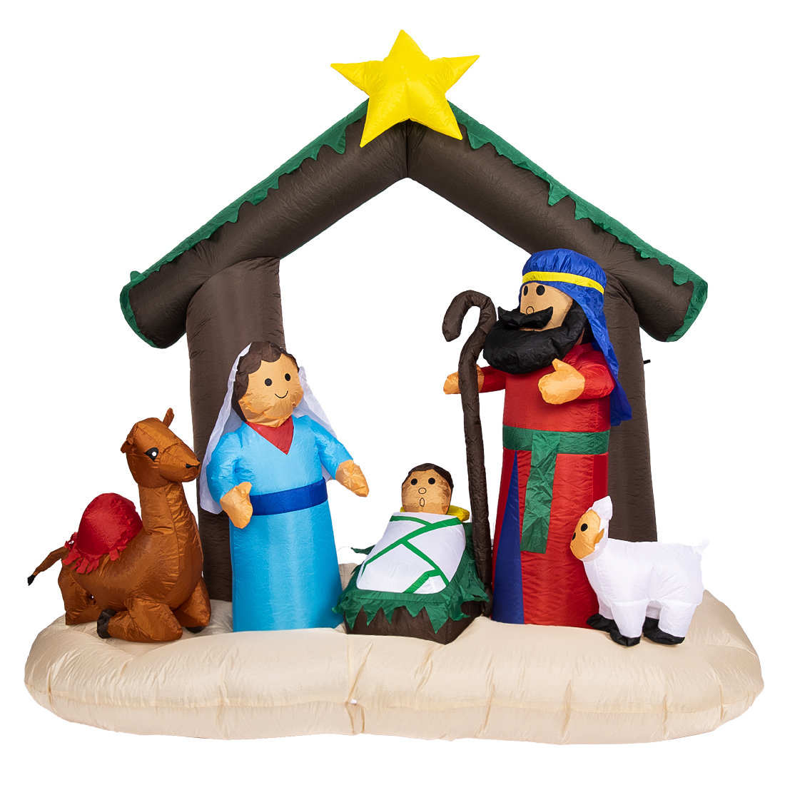 The Holiday Aisle® 6Ft Tall Christmas Nativity Scene Manger Set With ...