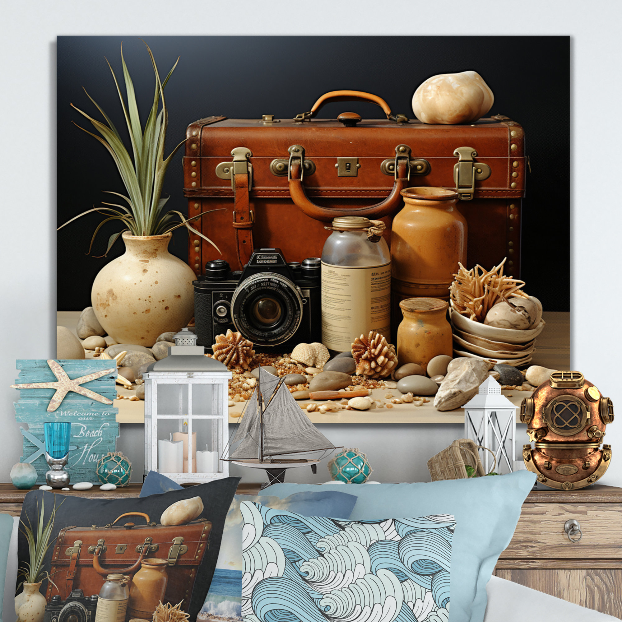 Rosecliff Heights Beach Travels Collage I - Nautical & Beach Metal Art ...