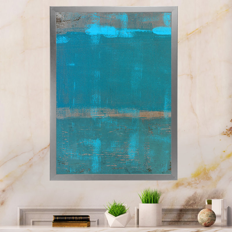 Wrought Studio Teal And Gray Abstract Art - Modern & Contemporary ...