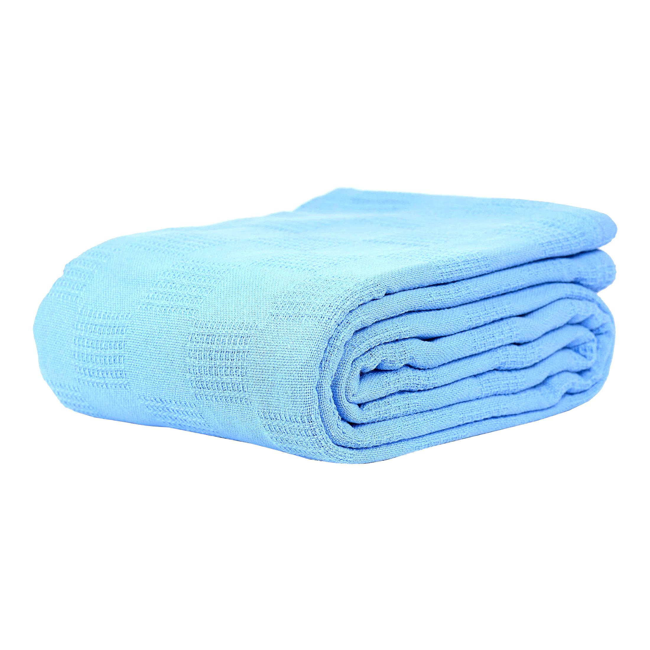 BRBCA PureCare Hospital Thermal Cotton Blanket - 74x100 in, Blue | Wayfair