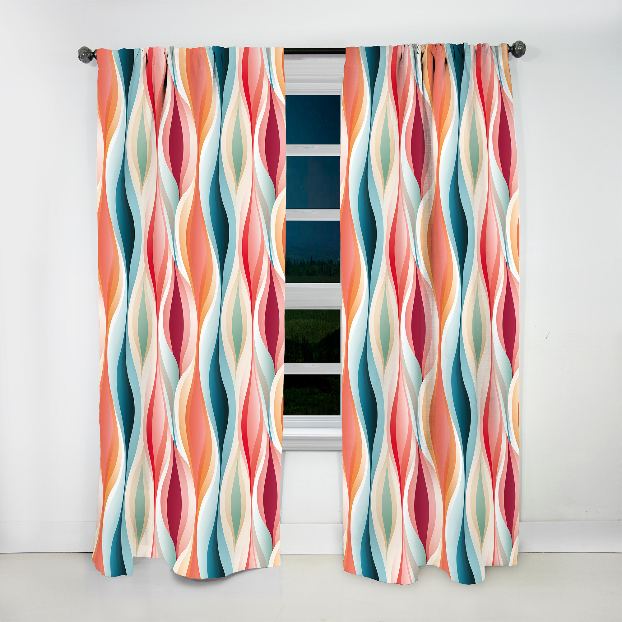 Design Art Modern Zen I - Stripped Curtain - Velvet Room Darkening - 1 ...
