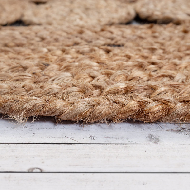 Dakota Fields Cardiss Hand Braided Natural Fibers Solid Color Rug | Wayfair
