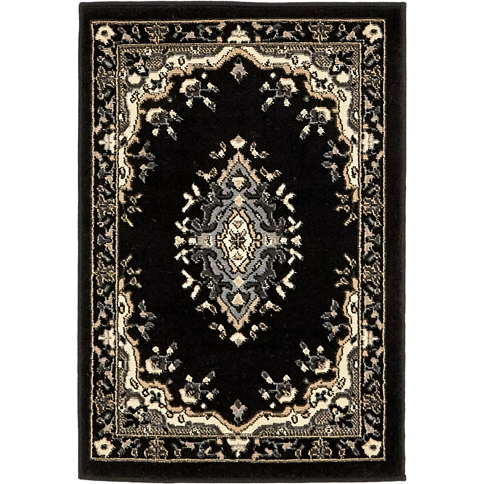 World Menagerie Balthrop Oriental Black Area Rug & Reviews | Wayfair