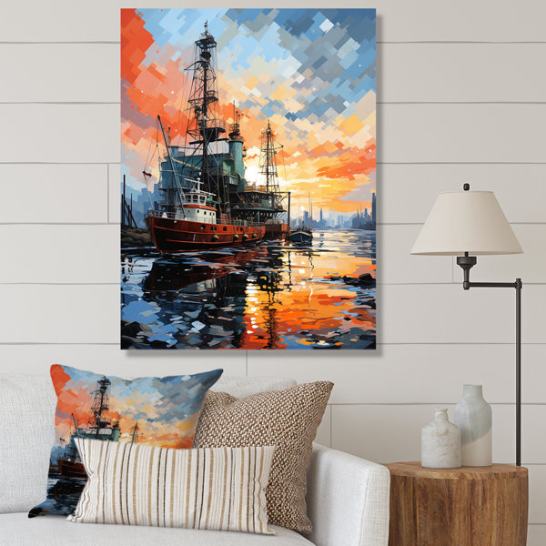 Longshore Tides Ladante " Red Oil Rigs Resilient Rig II " on Canvas ...