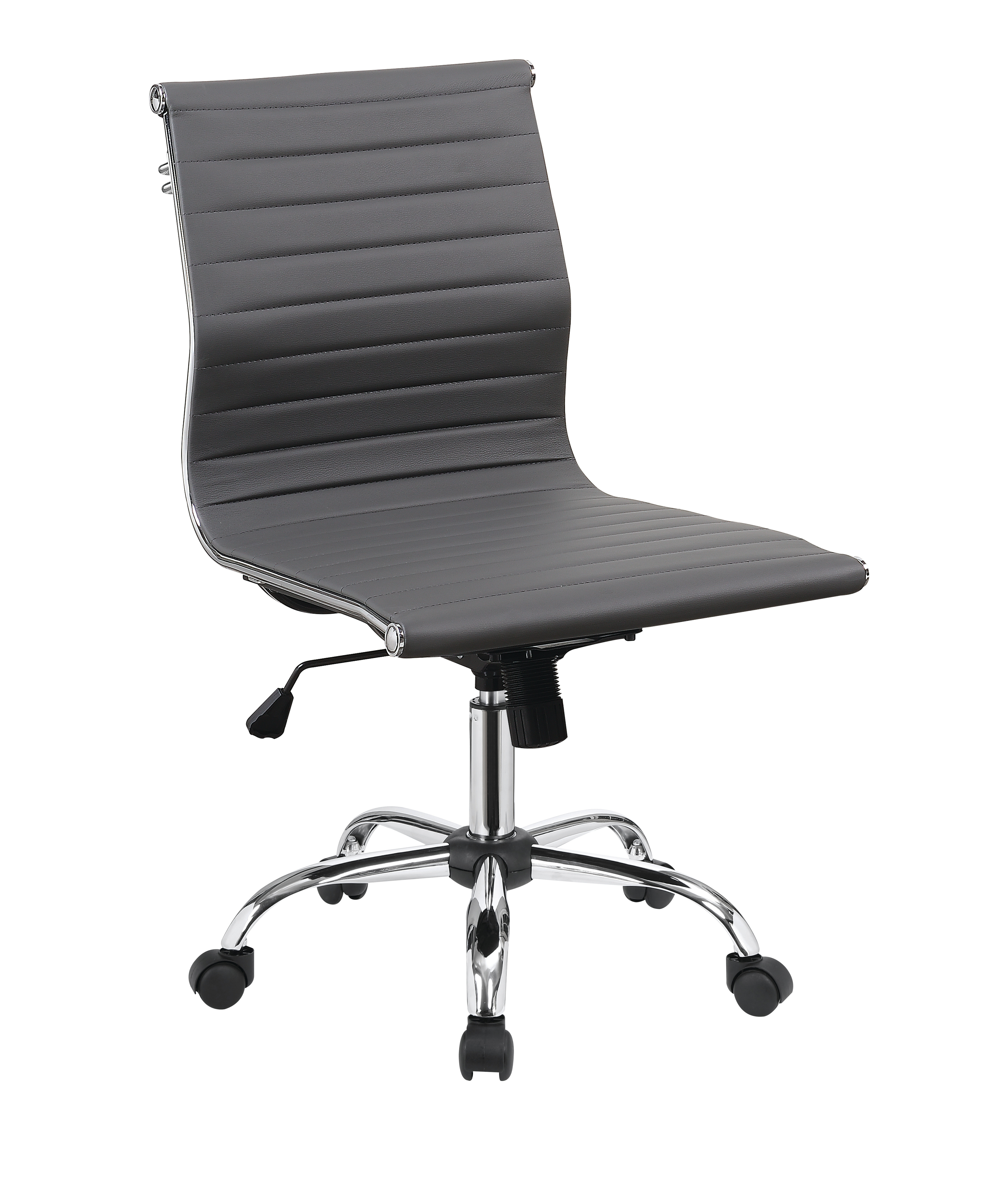 Latitude Run® Mid-back Armless Ribbed Upholstered Leather Conference ...