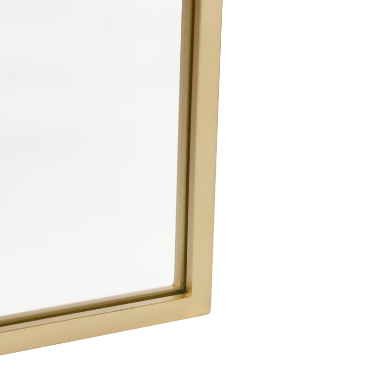 Ebern Designs Mila Wall Mount Arched Mirror with Slim Metal Frame ...