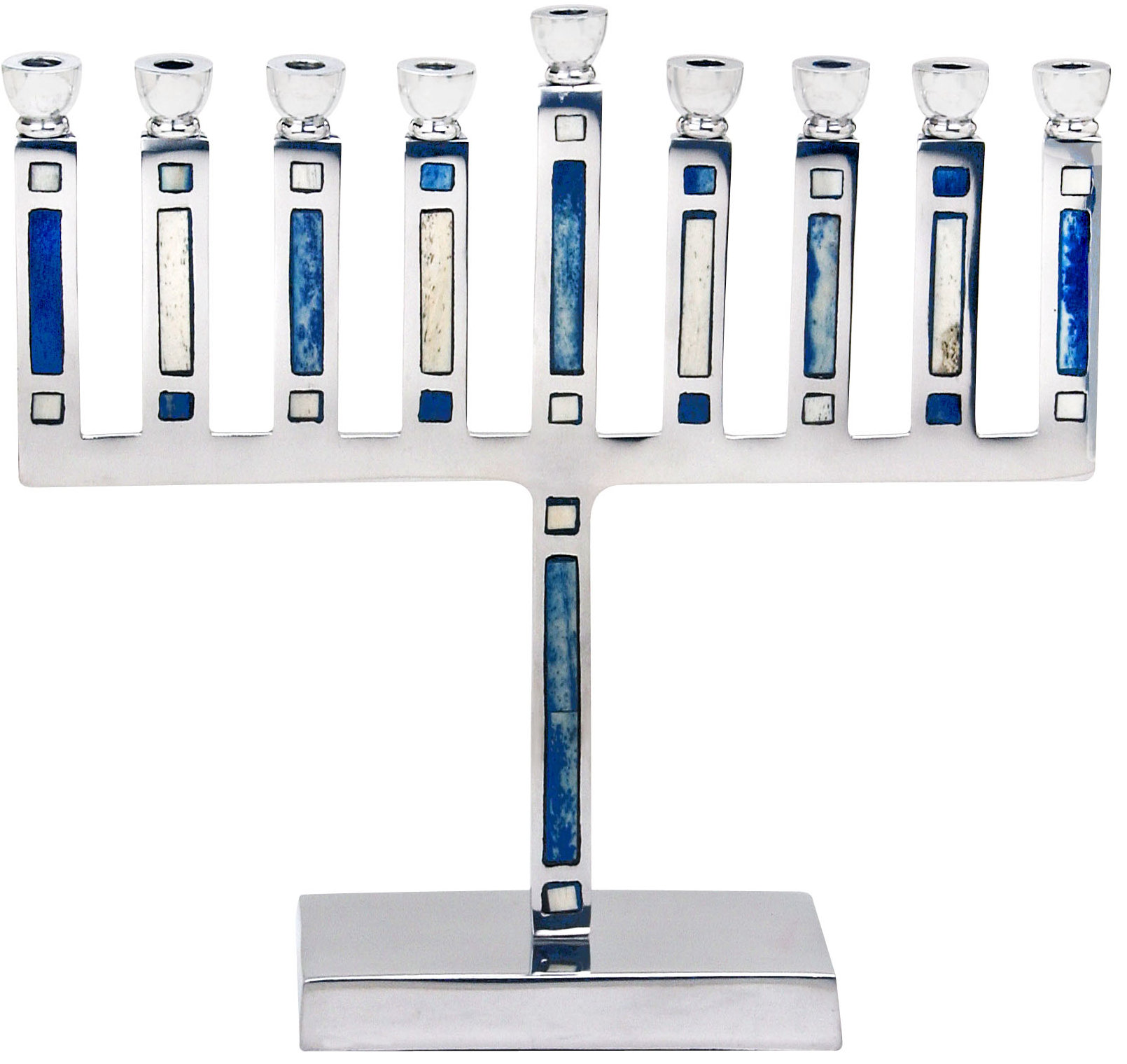 The Holiday Aisle® Aluminum Chanukah Menorah with Inlay & Reviews | Wayfair