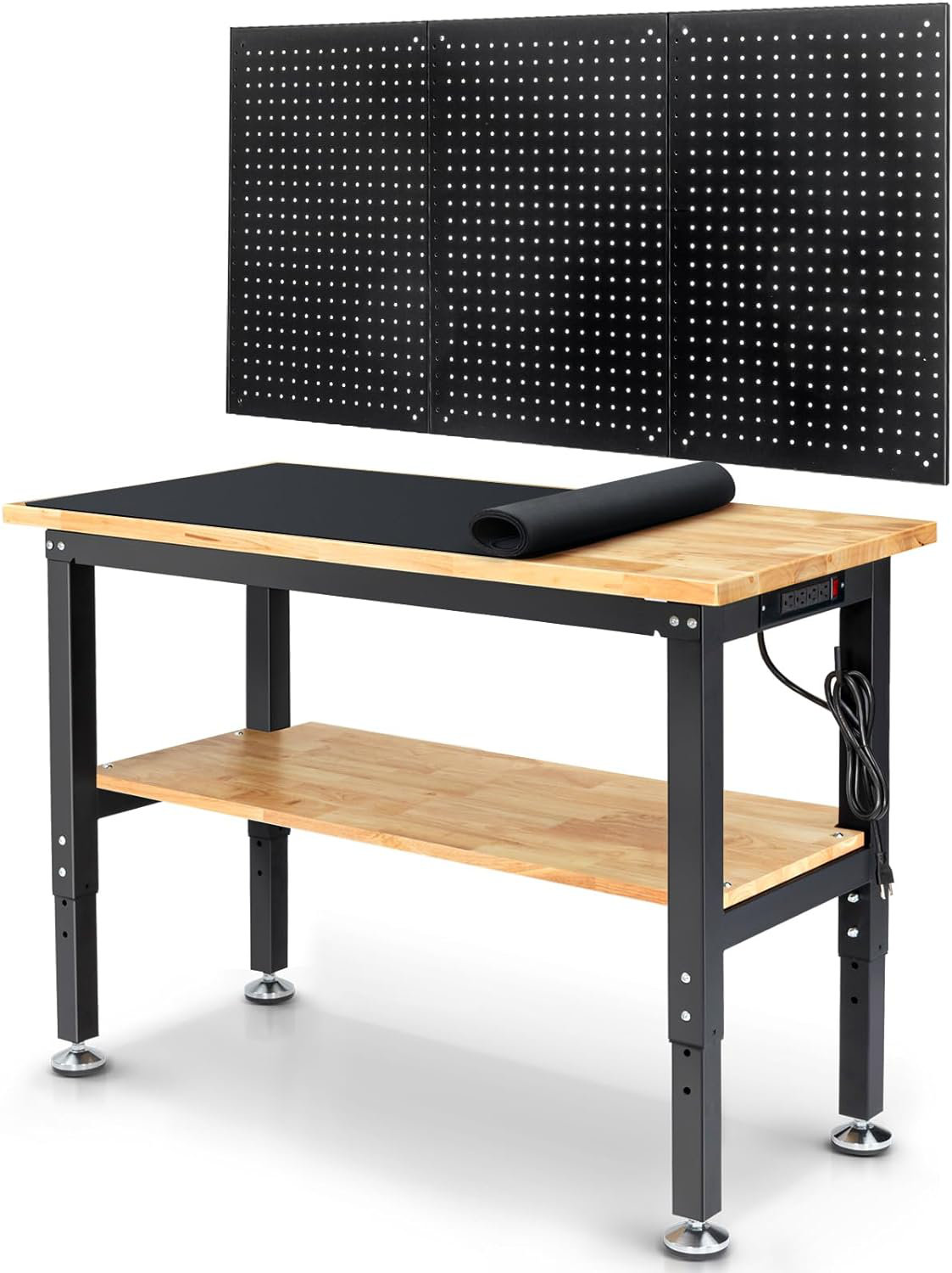WFX Utility™ Solid Wood Top Height-Adjustable Workbench & Reviews | Wayfair