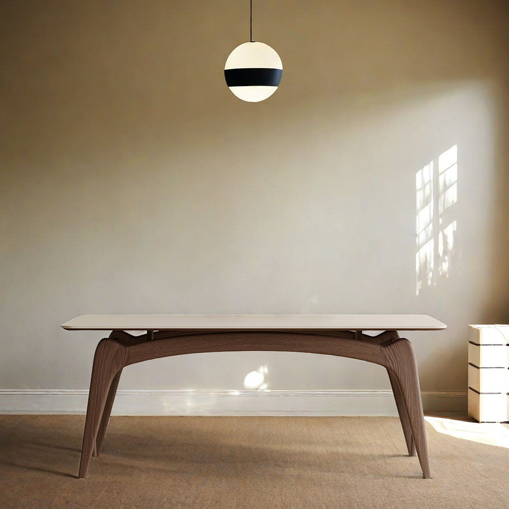 Corrigan Studio® Aliviah Modern Rectangular Rock-Plate Dining Table ...