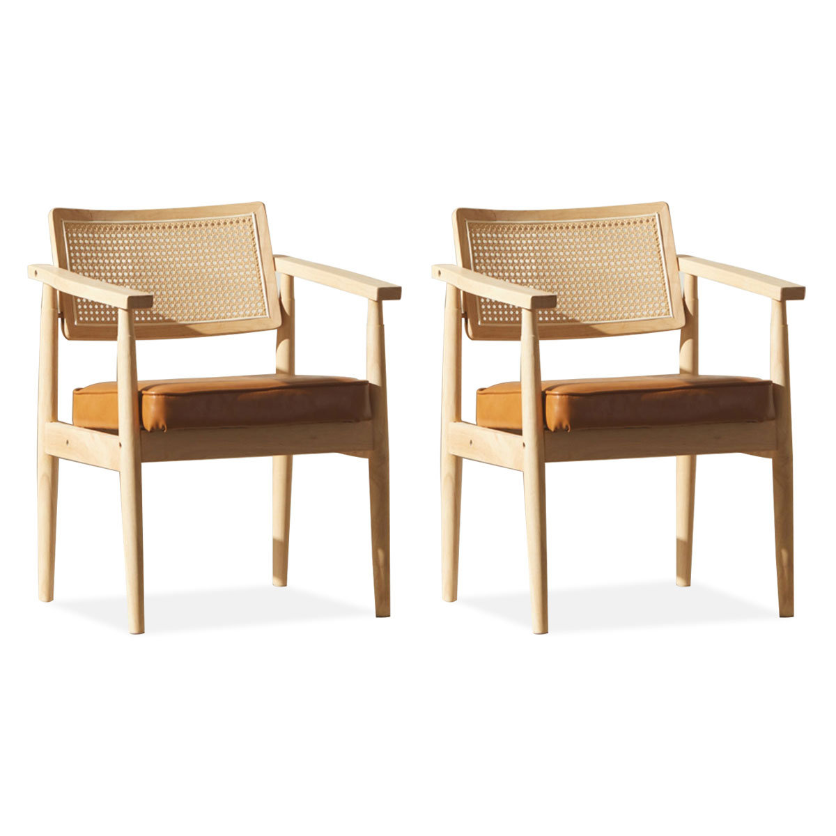 Decordreamss 21.26" Solid back arm Chair(Set of 2) | Wayfair