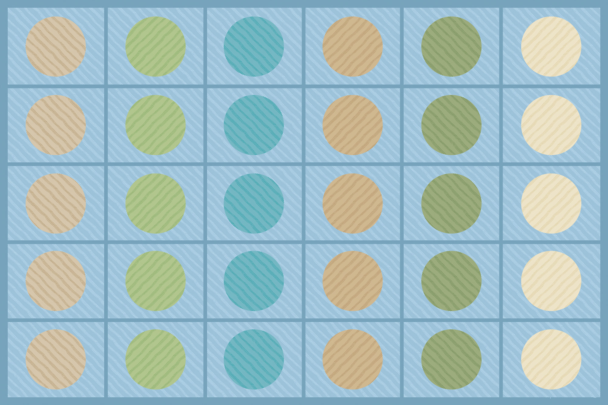 Carpets for Kids Open Seating Circle Classroom Tufted Green/Blue/Tan ...