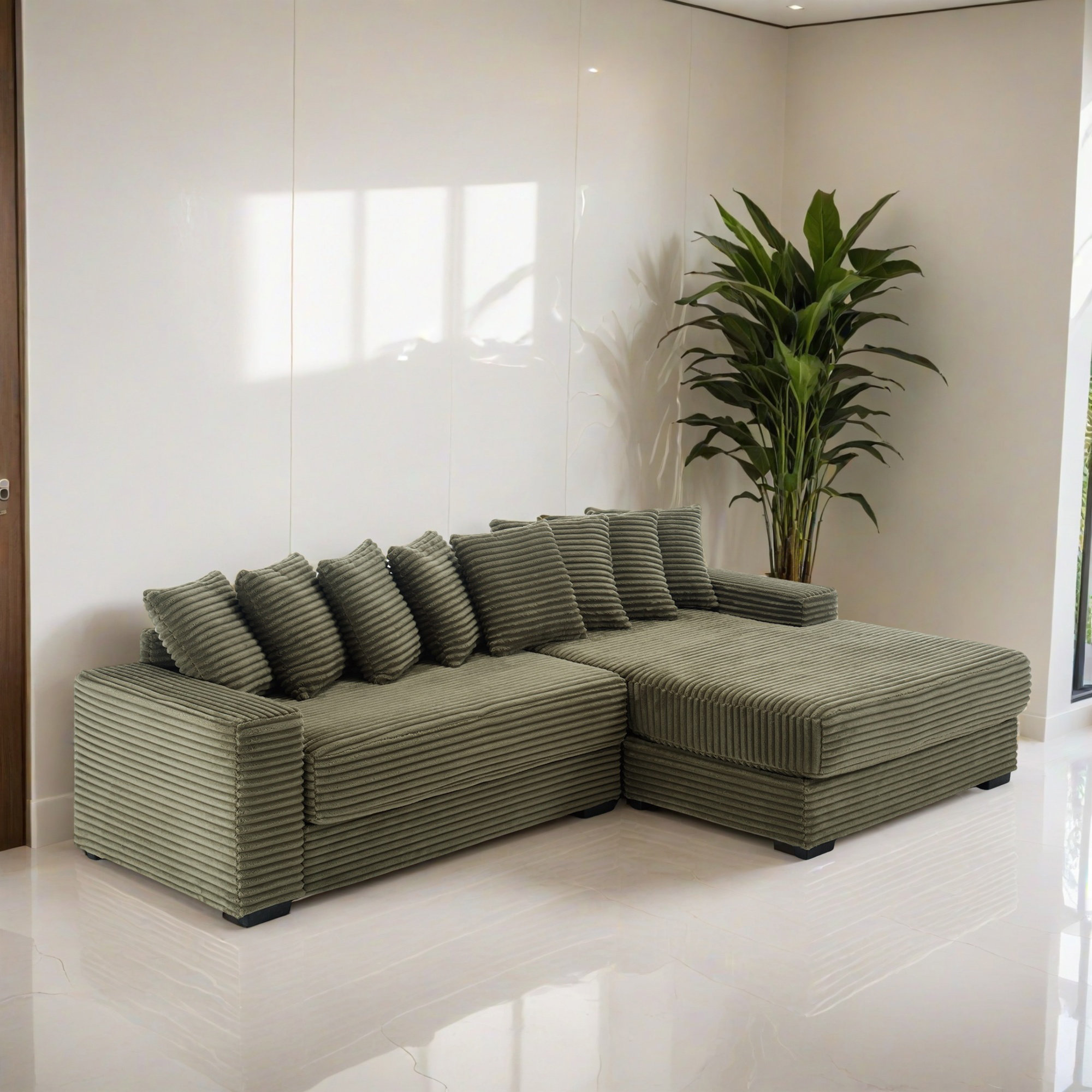 Mercer41 111.02" Wide Right Hand Facing Sectional Sofa Couch with ...