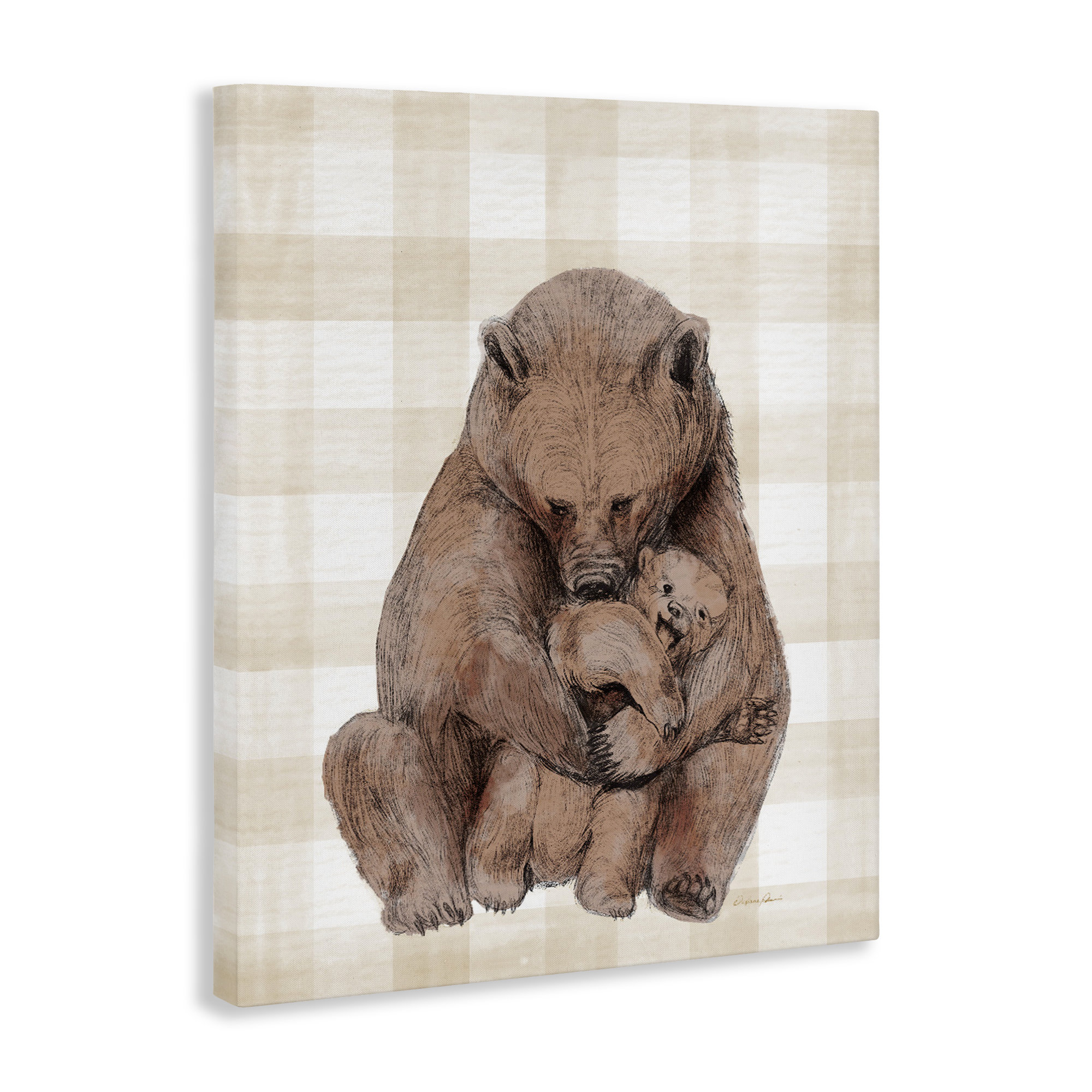 Ophelia & Co. Tender Bear Hug Gingham Canvas, design by Daphne Polselli ...