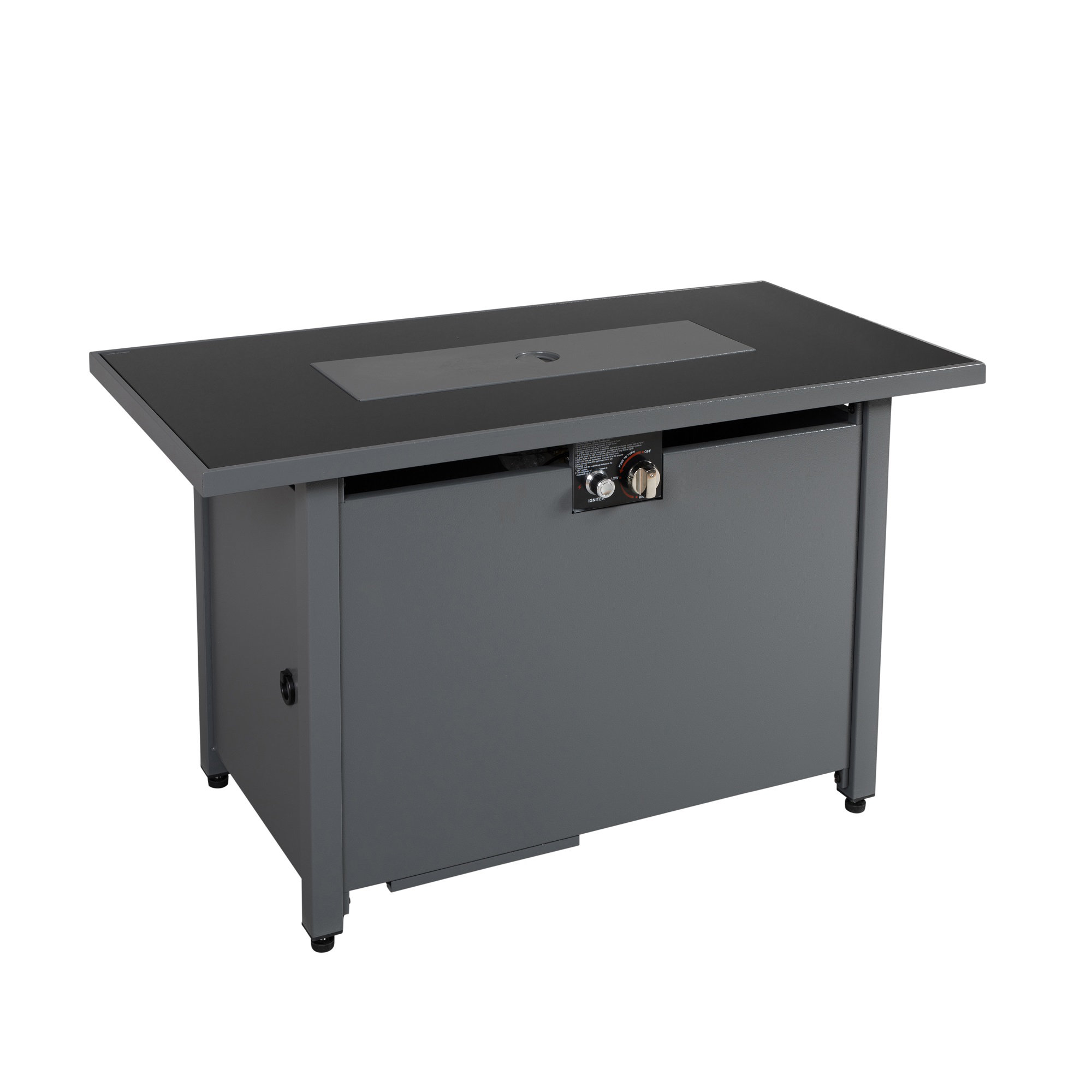 Red Barrel Studio® 43” Smoked Glass Metal Rectangle Fire Pit & Reviews ...