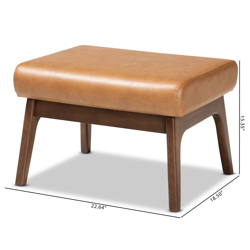 George Oliver Ulen 22.64" Wide Faux Leather Ractangle Solid Colour ...