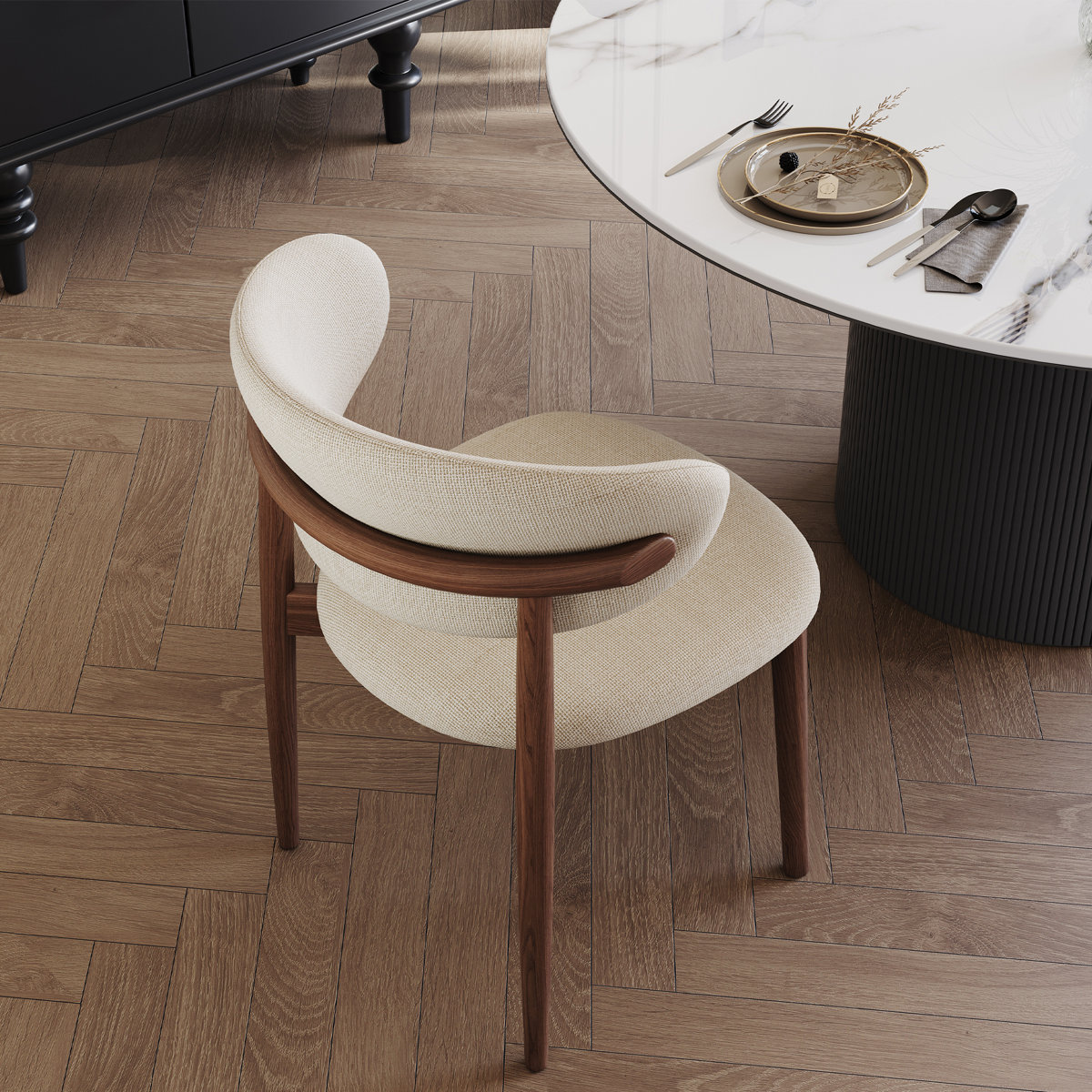 Corrigan Studio® Upholstered Dining Chairs Side Chairs Solid Wood ...