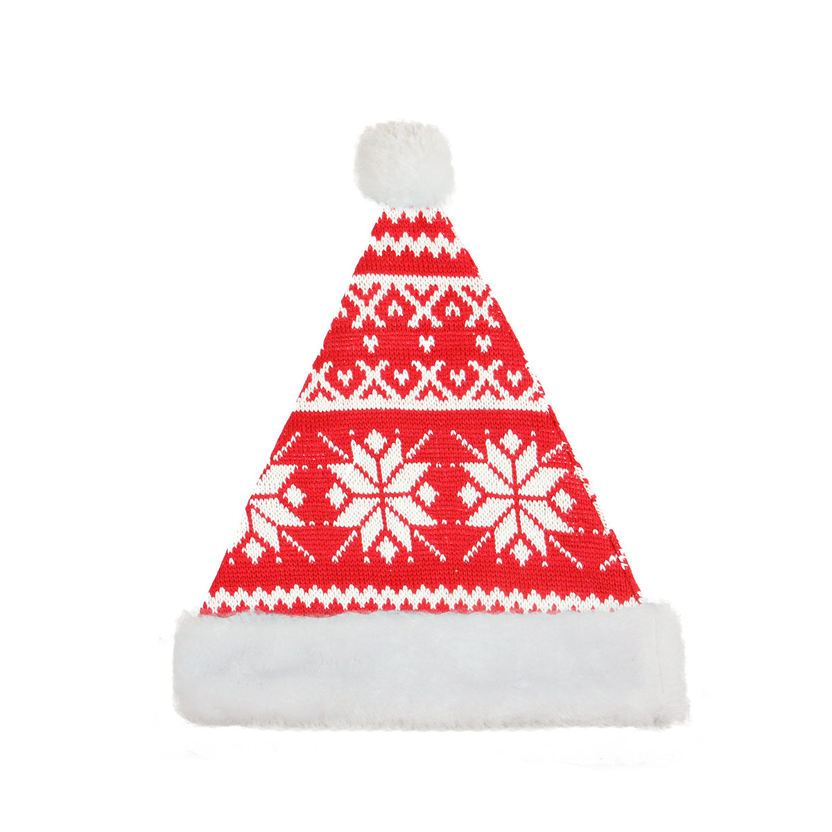 Northlight Seasonal Red and White Snowflake Santa Hat Unisex Adult ...