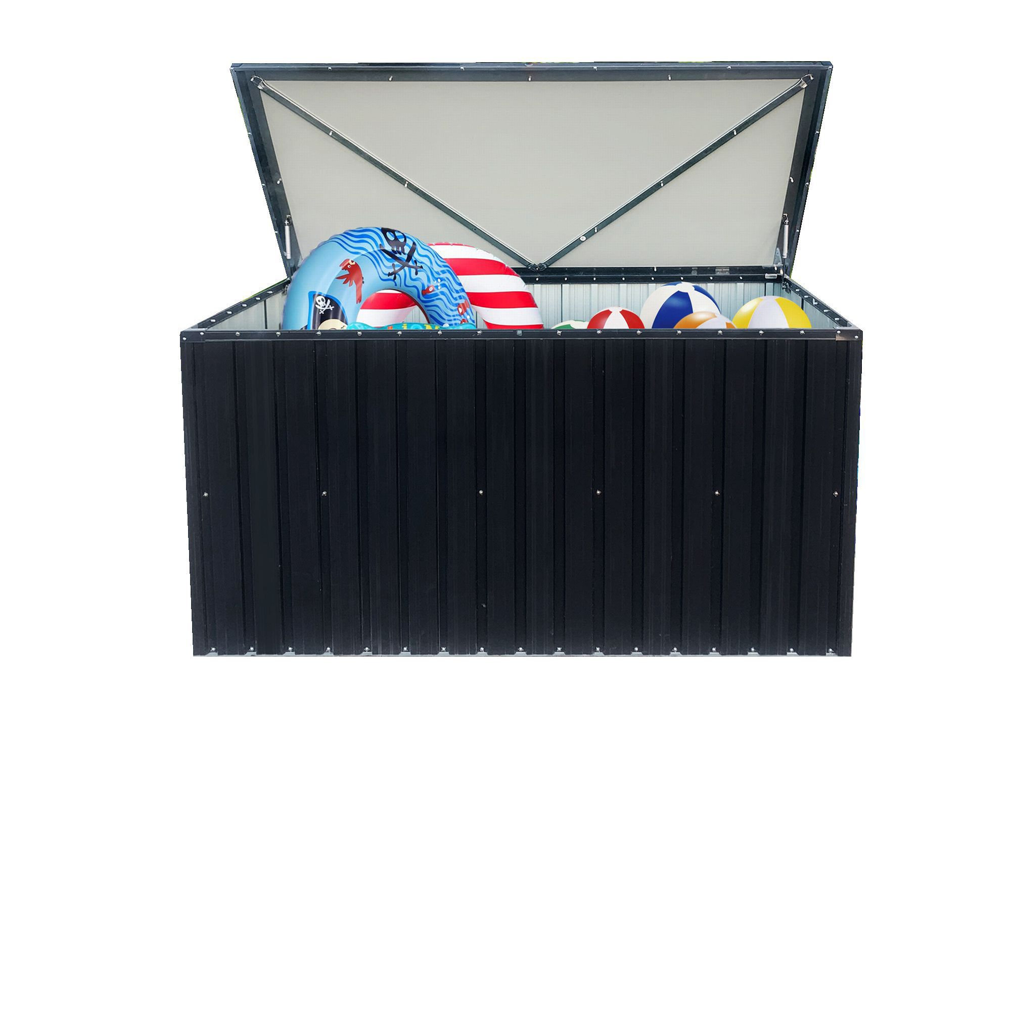 Bella Depot Devcal Water Resistant Metal Lockable Deck Box in Black ...