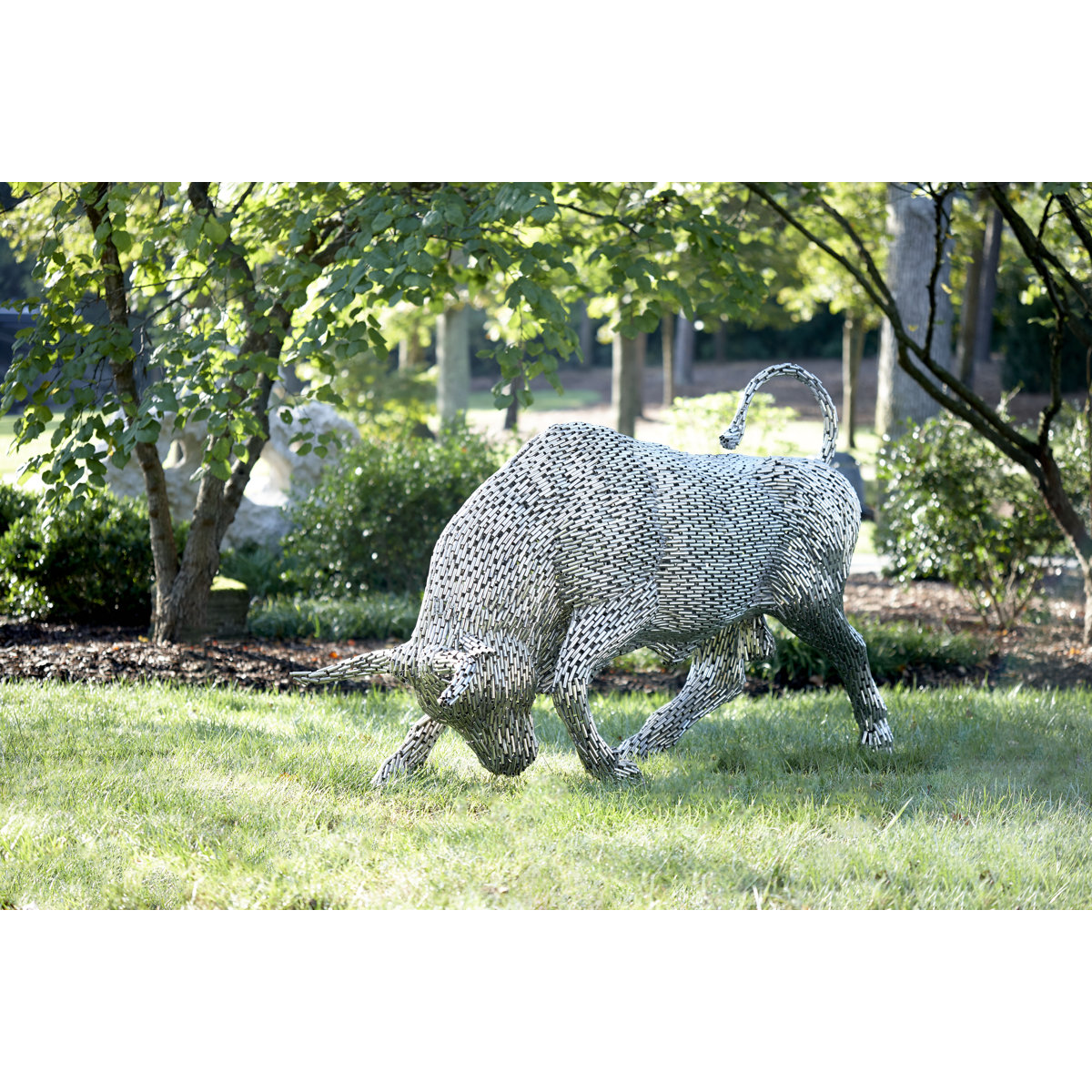 Phillips Collection Stainless Steel Bull Pipe Statue | Perigold