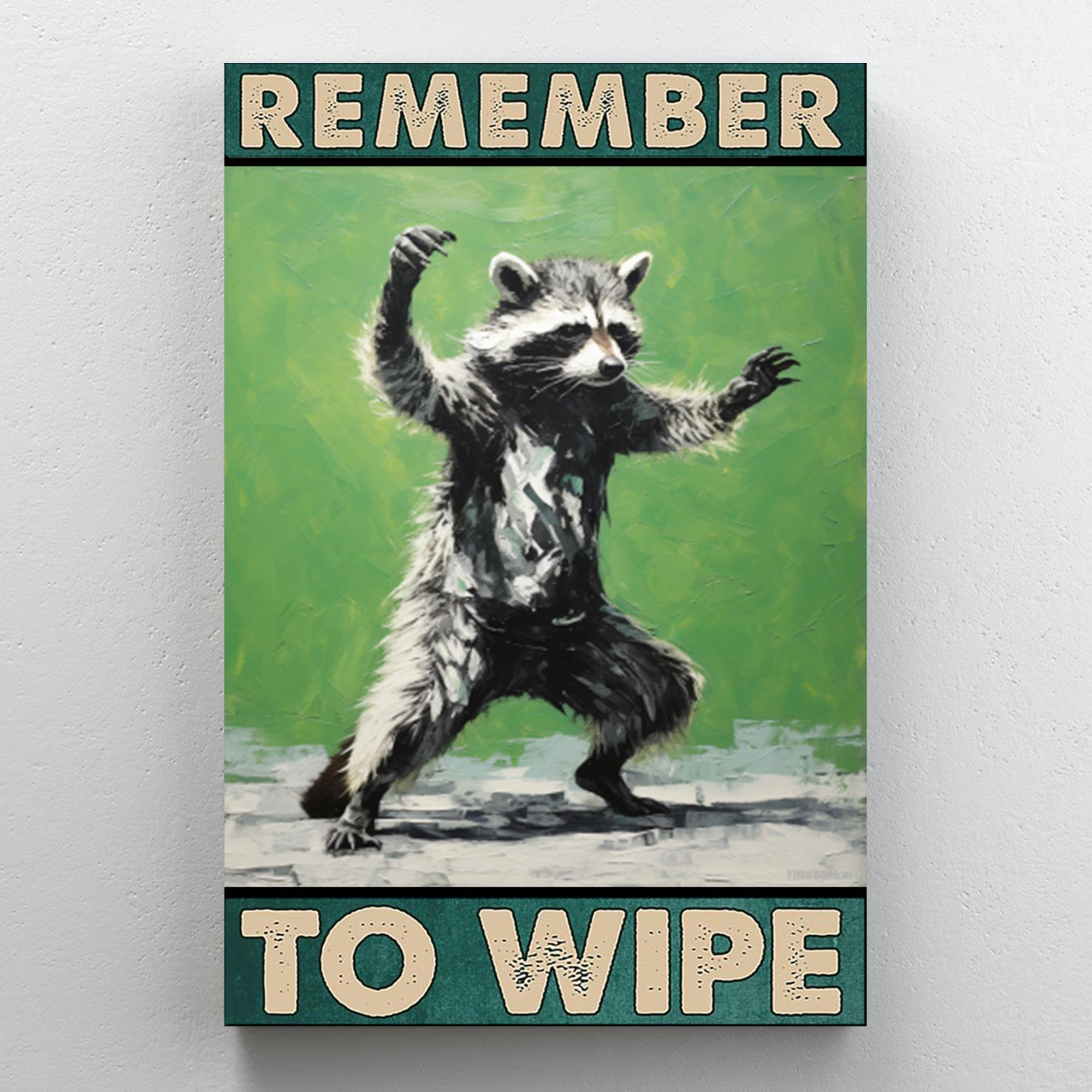 Trinx Janele Raccoon Remember To Wipe 1 - 1 Piece Rectangle Graphic Art ...