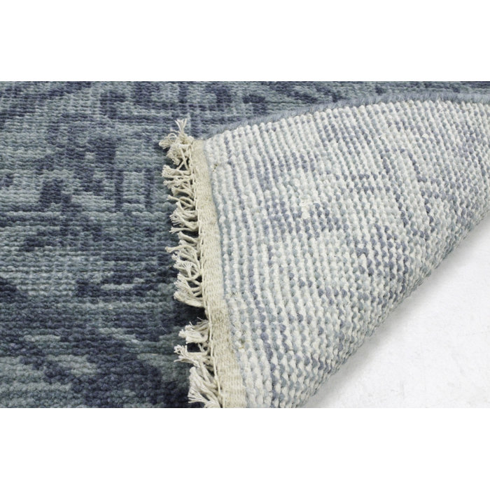 Addie Handmade Wool Teal/Navy Rug & Reviews | Birch Lane