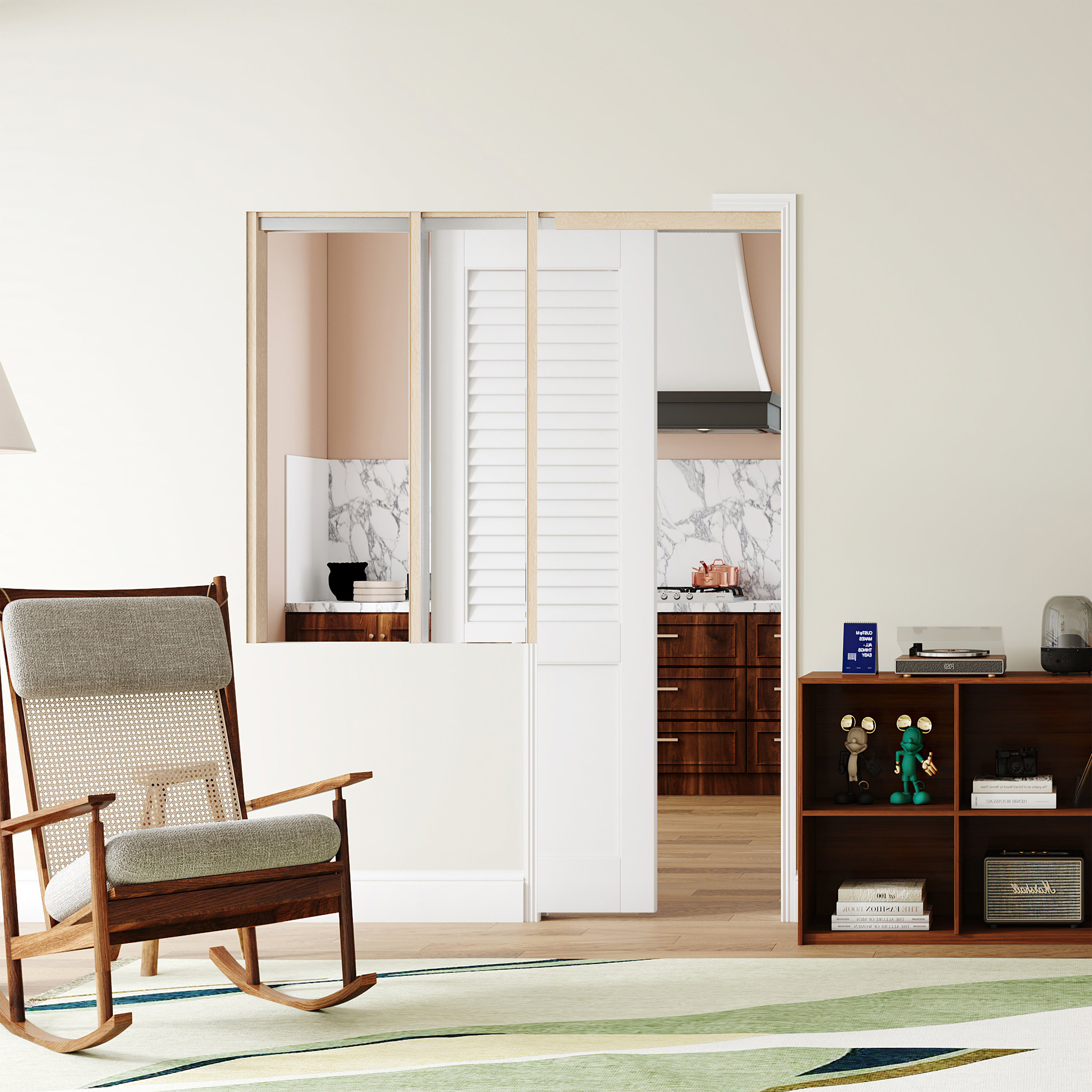 CHIC MODE Interior Pocket Doors - Half Panel Louver Design Standard ...