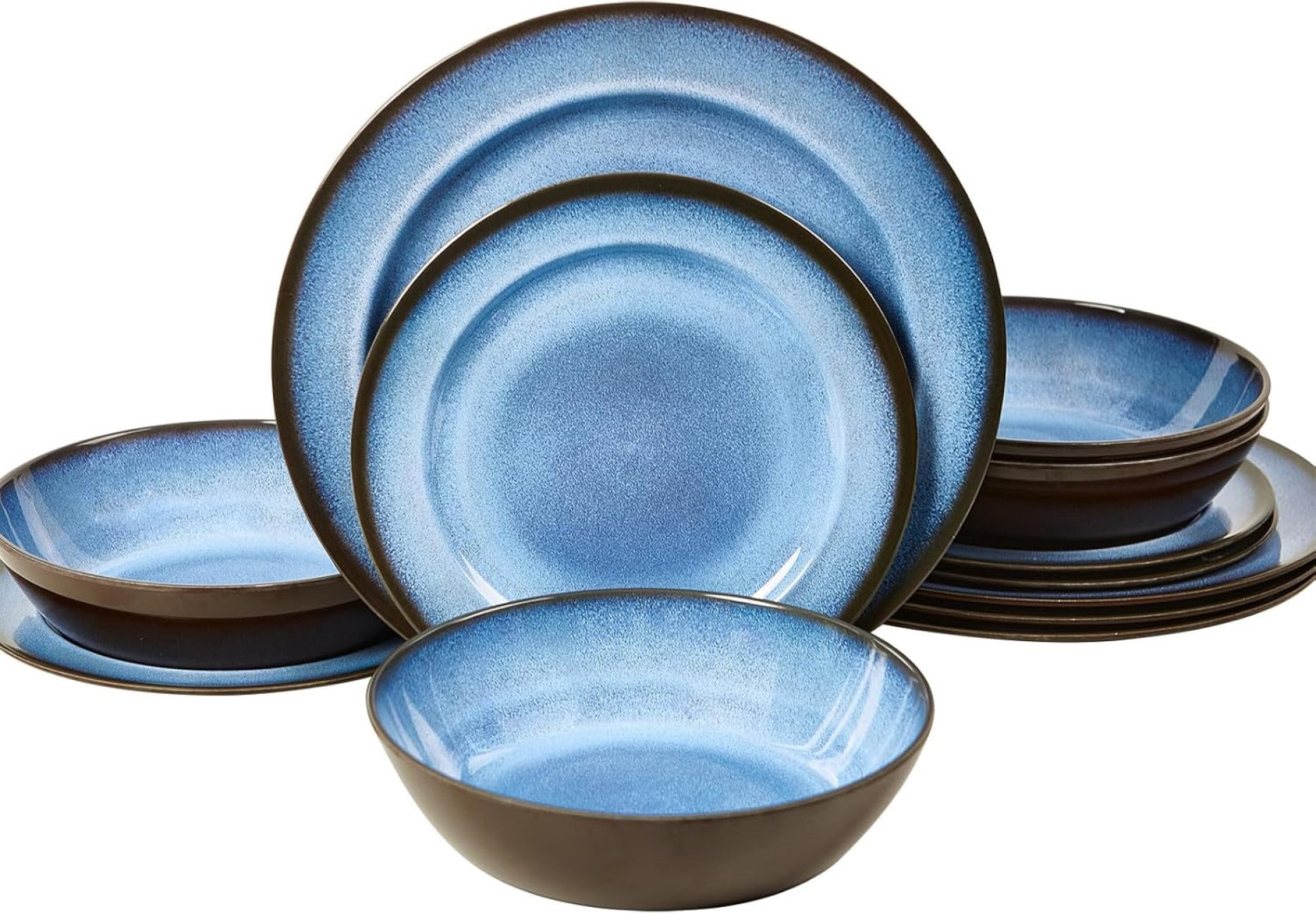 Hokku Designs Dinnerware Set Of 12 Pcs Dinner Dishes Set Bowls And ...