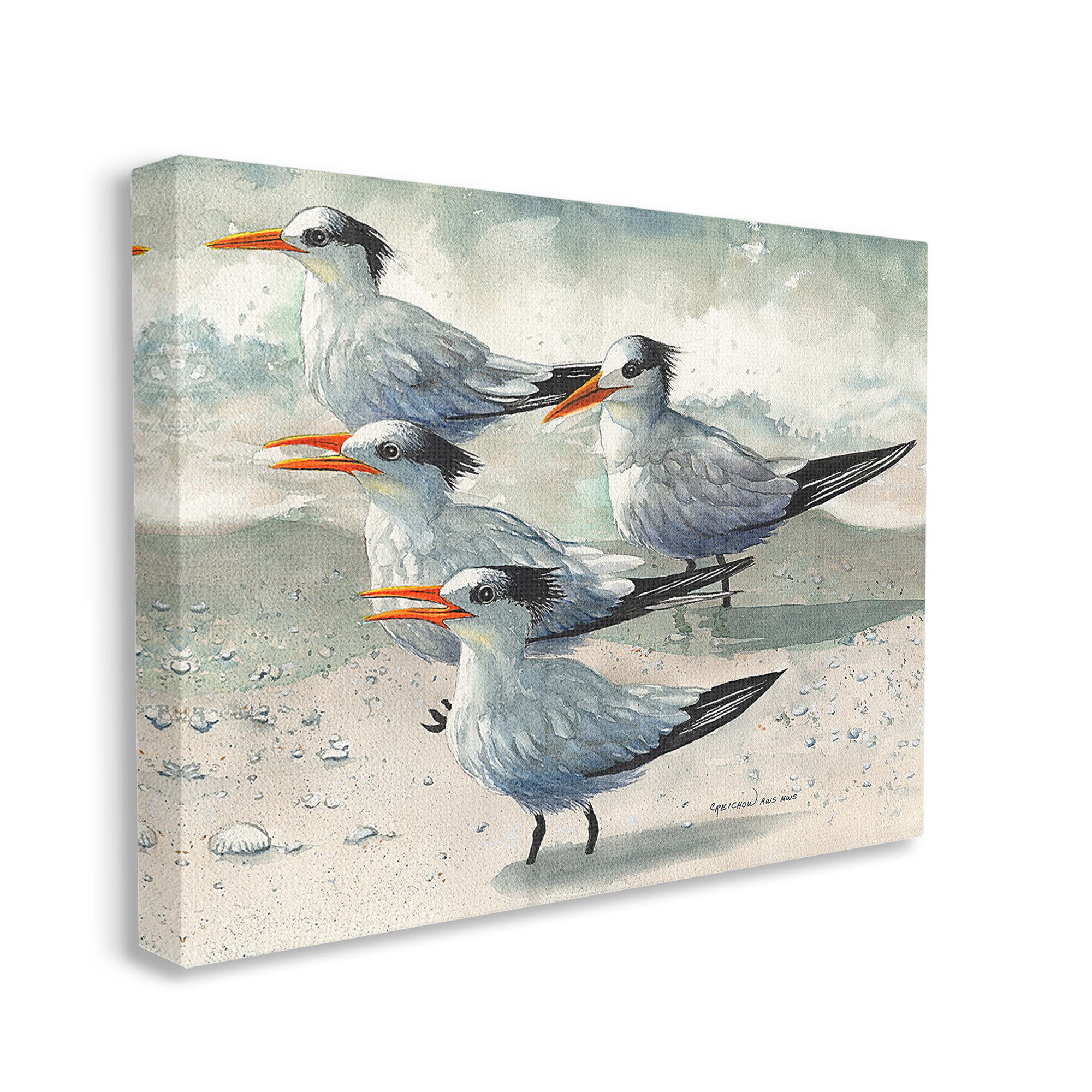 Highland Dunes Chirping Beach Birds Canvas Wall Art by Christine ...