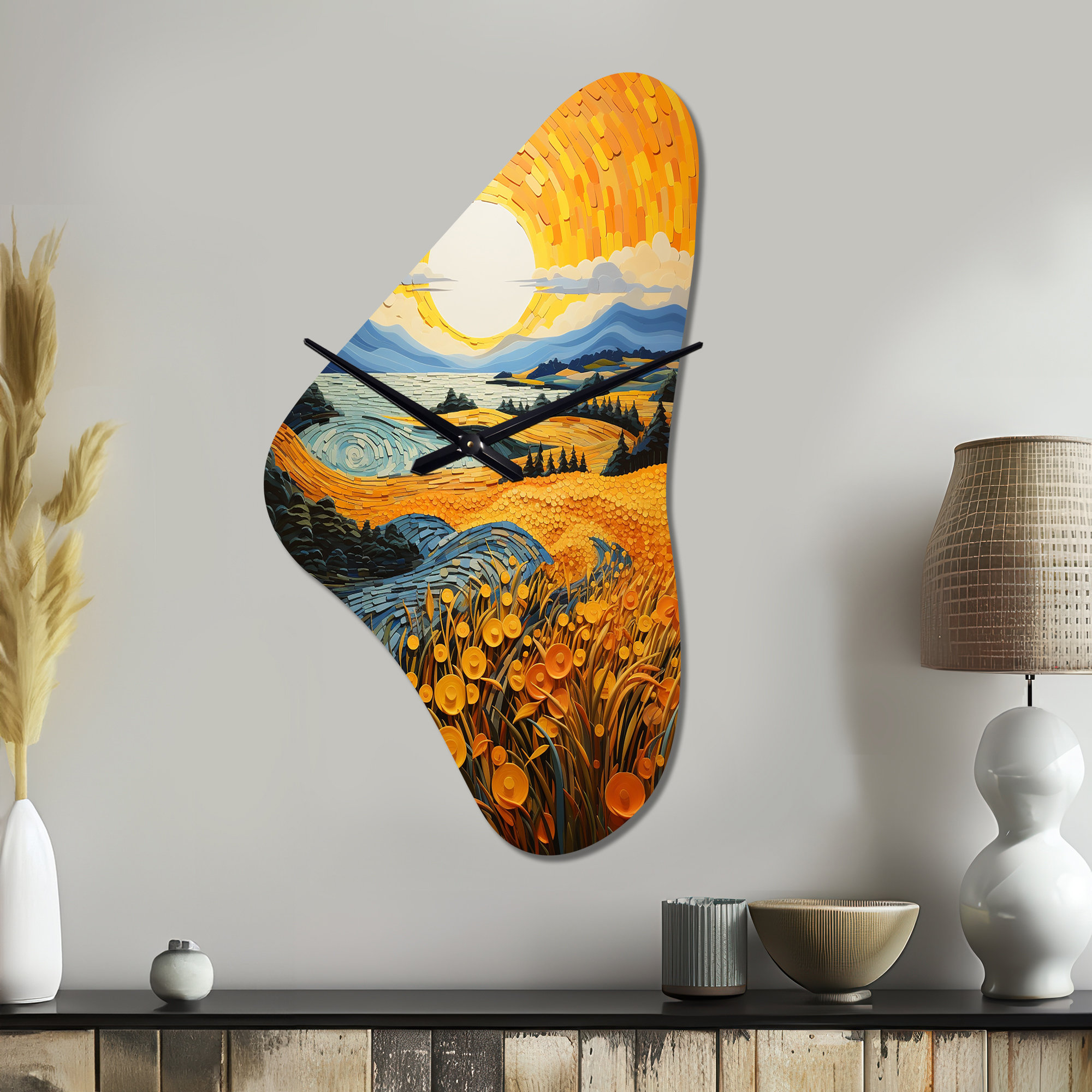 Design Art Vangogh Harvest Time In The Wheat Fields II - Asymmetrical ...