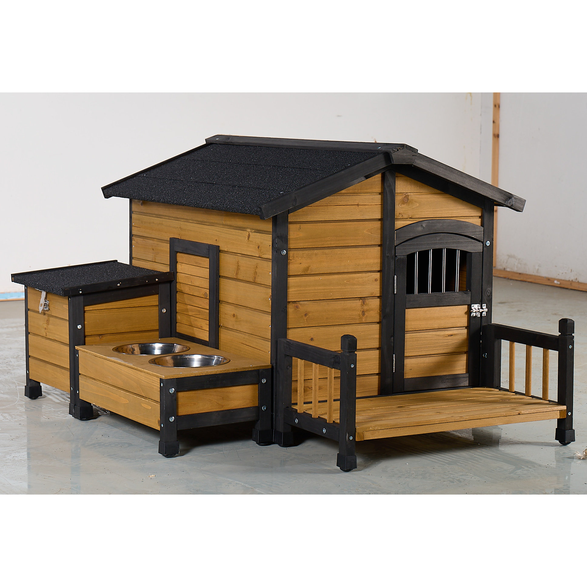 Tucker Murphy Pet™ Fir Wood Dog Home With Lockable Door, Storage Box ...