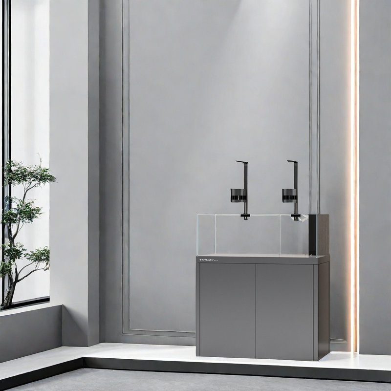 Lingxis Gray Minimalist Rectangular Aquarium Tank | Wayfair