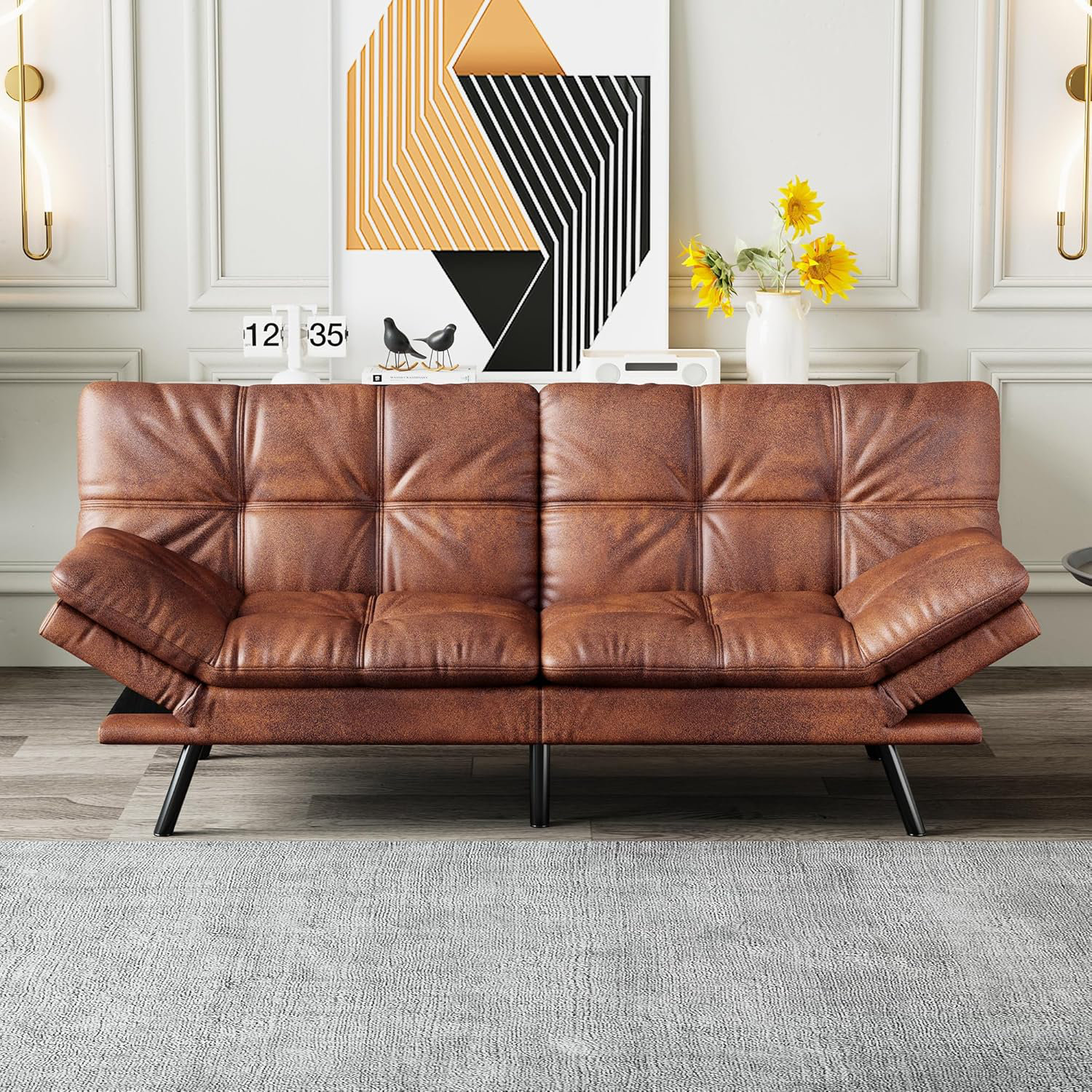 compact sofa leather