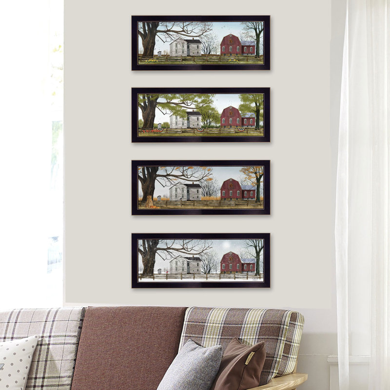 August Grove® Four Seasons Collection II 4-Piece Framed Wall Art for ...