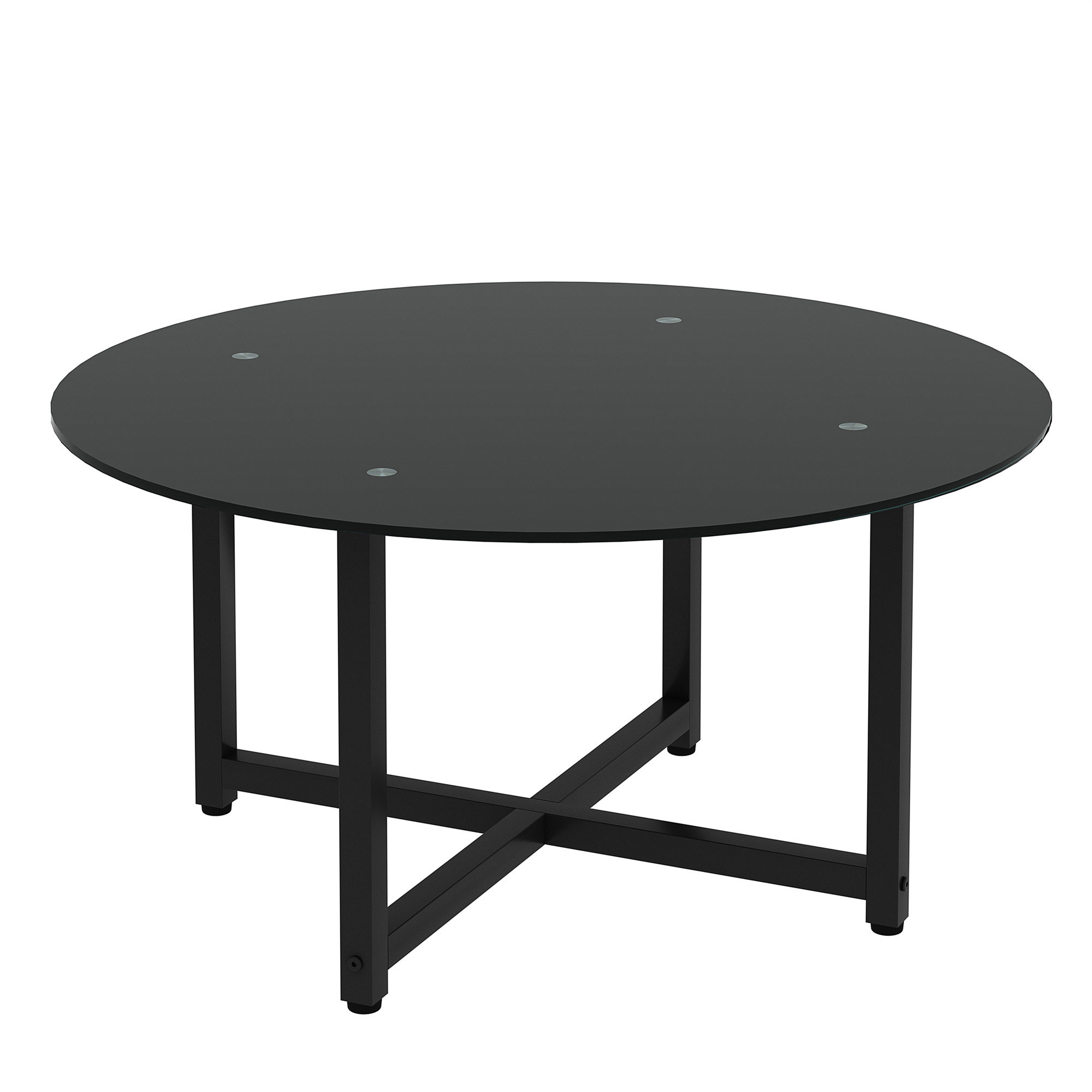 Latitude Run® 35.5'' Round Whole Black Coffee Table(Only Including ...