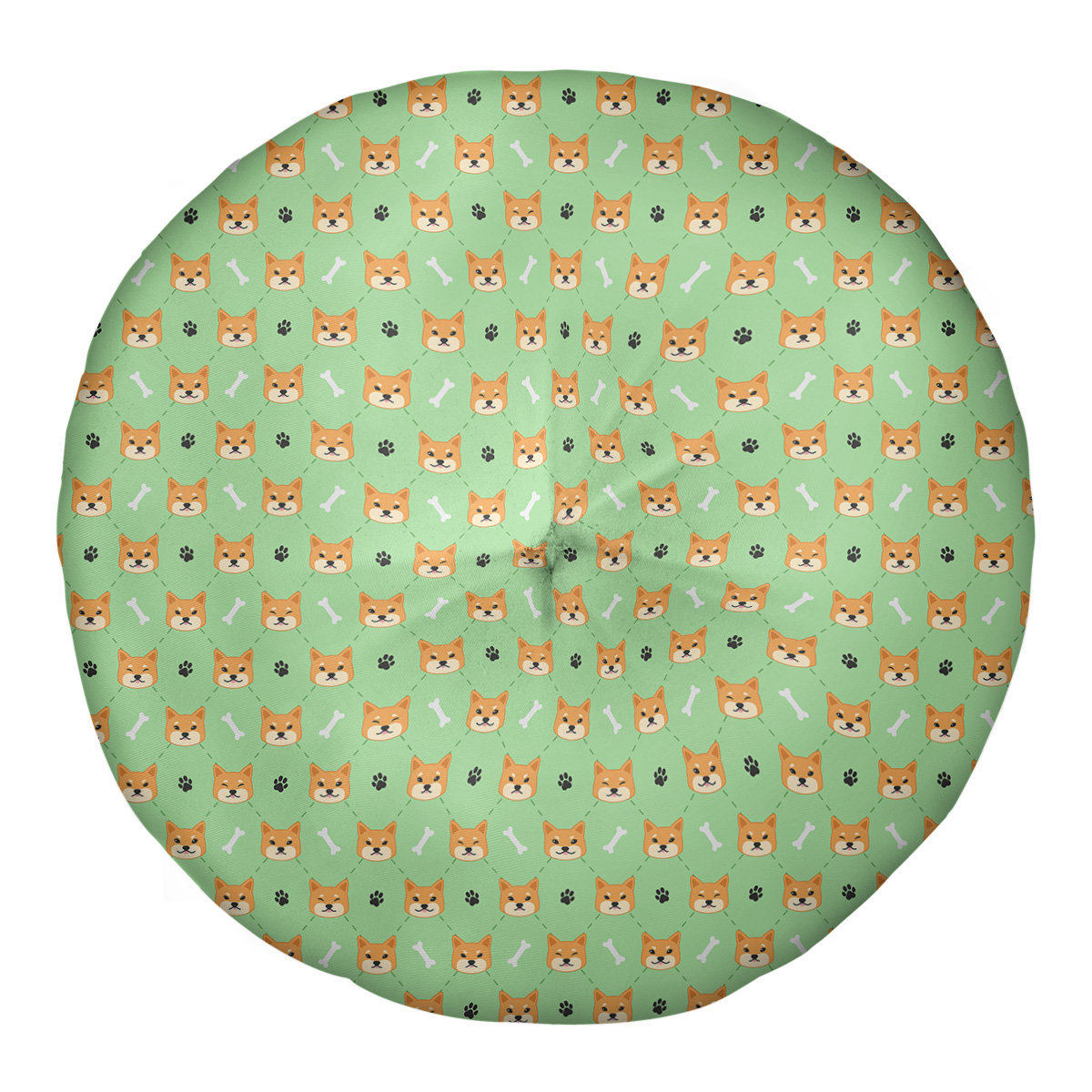 ArtVerse Katelyn Elizabeth Shiba Inu Round Tufted Floor Pillow | Wayfair
