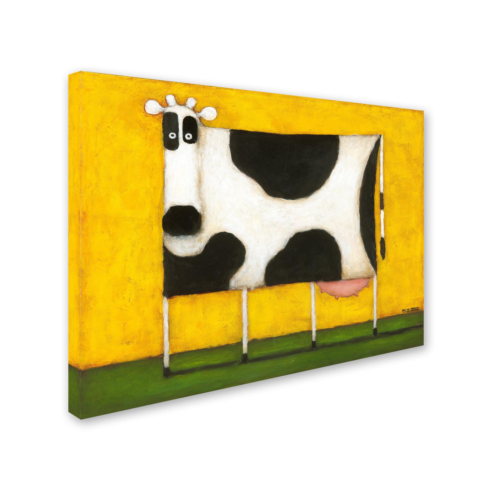 Winston Porter 'Yellow Cow' Print on Wrapped Canvas & Reviews | Wayfair