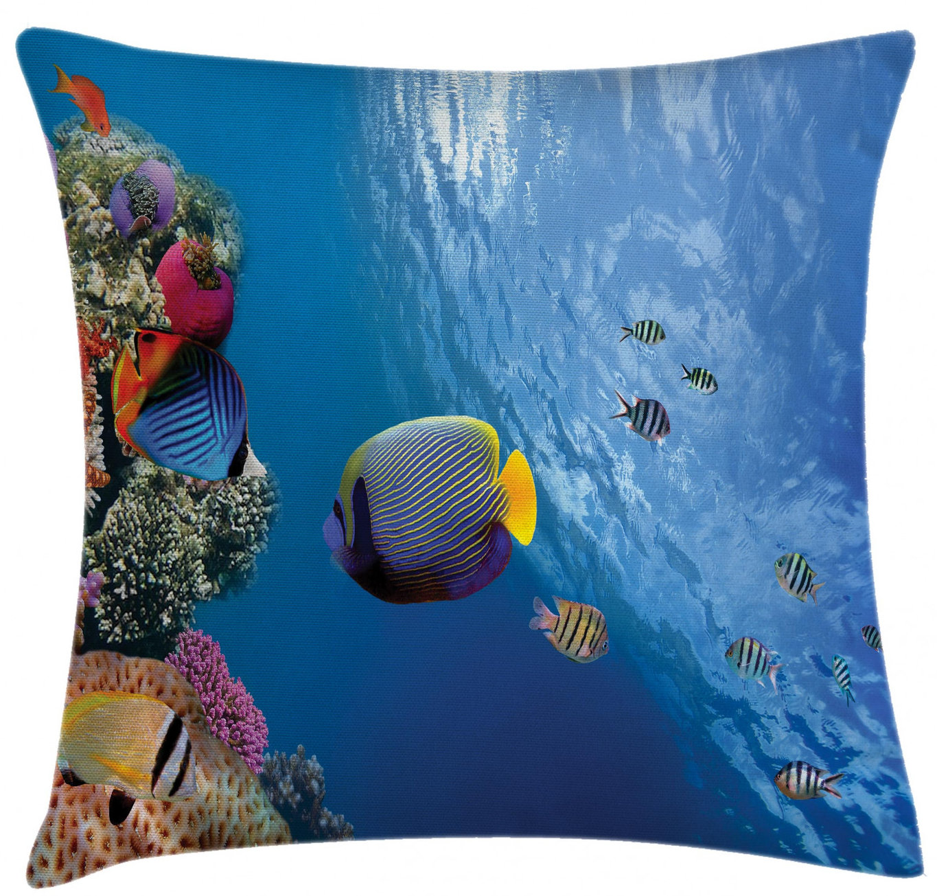 Ambesonne Tropical Emperor Long Living Angelfish Indoor / Outdoor 36 ...