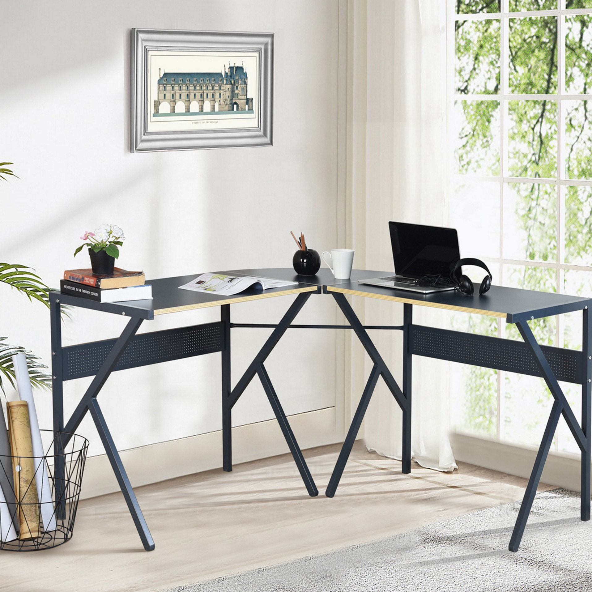 17 Stories Farrier L-Shaped Computer Desk | Wayfair